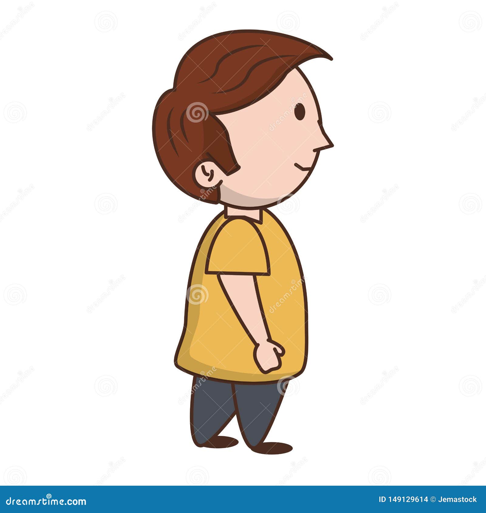 Cute boy cartoon isolated stock vector. Illustration of sideview ...
