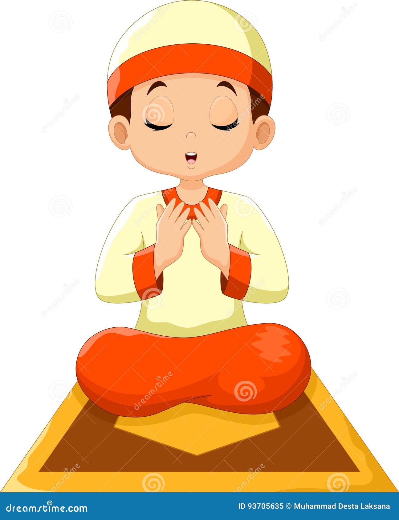 Cute boy cartoon praying stock illustration. Illustration of believe ...