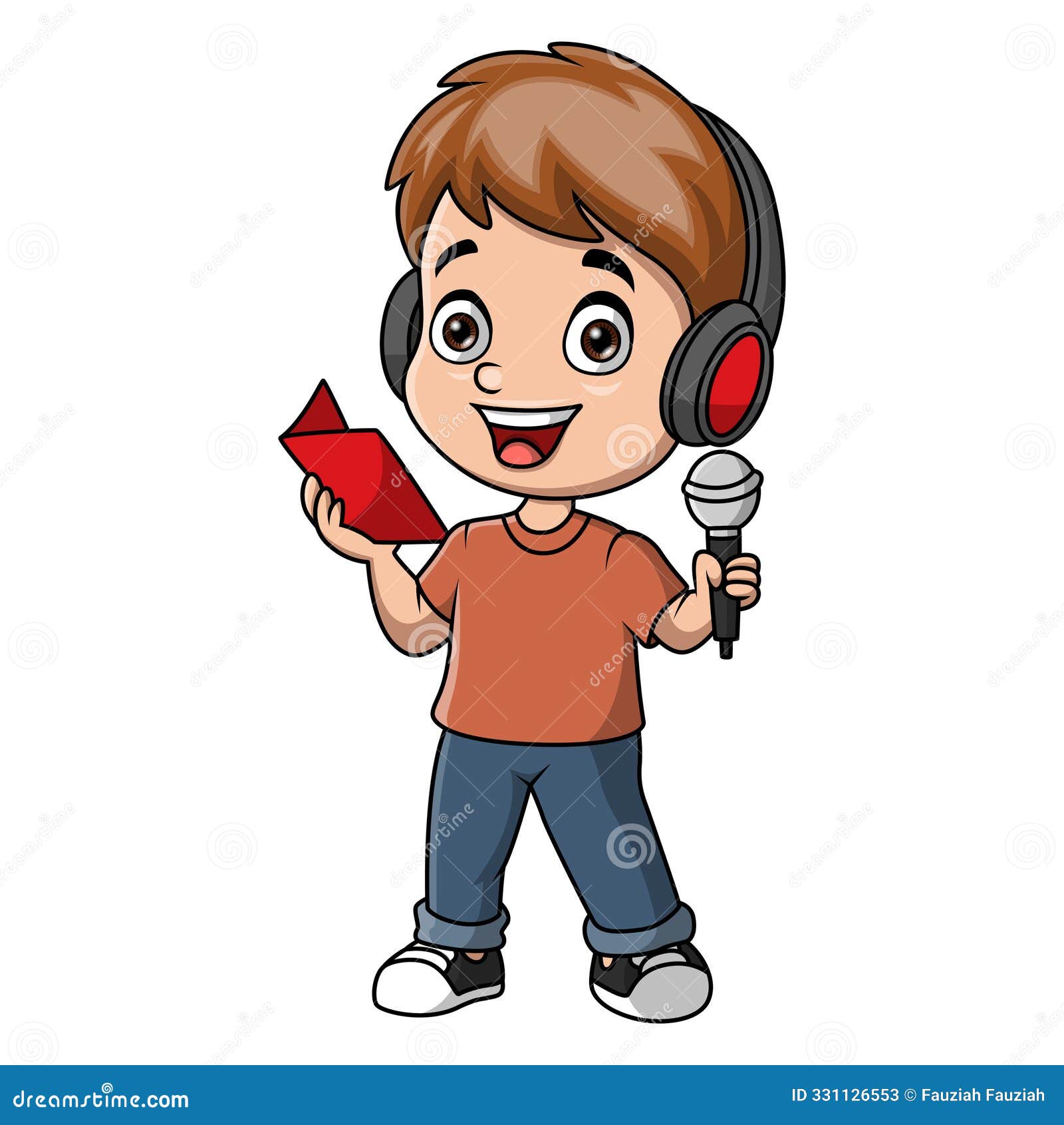 Cute Boy Cartoon is Singing Stock Vector - Illustration of funny, cool ...