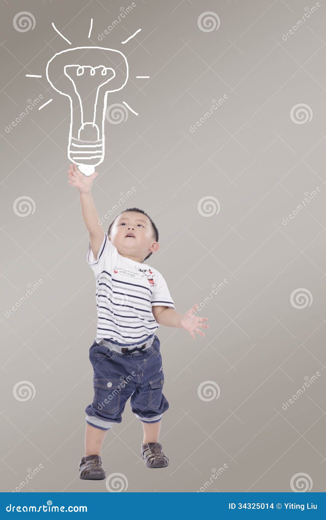 A Cute Boy is Catching a Light Stock Photo - Image of child, artificial ...