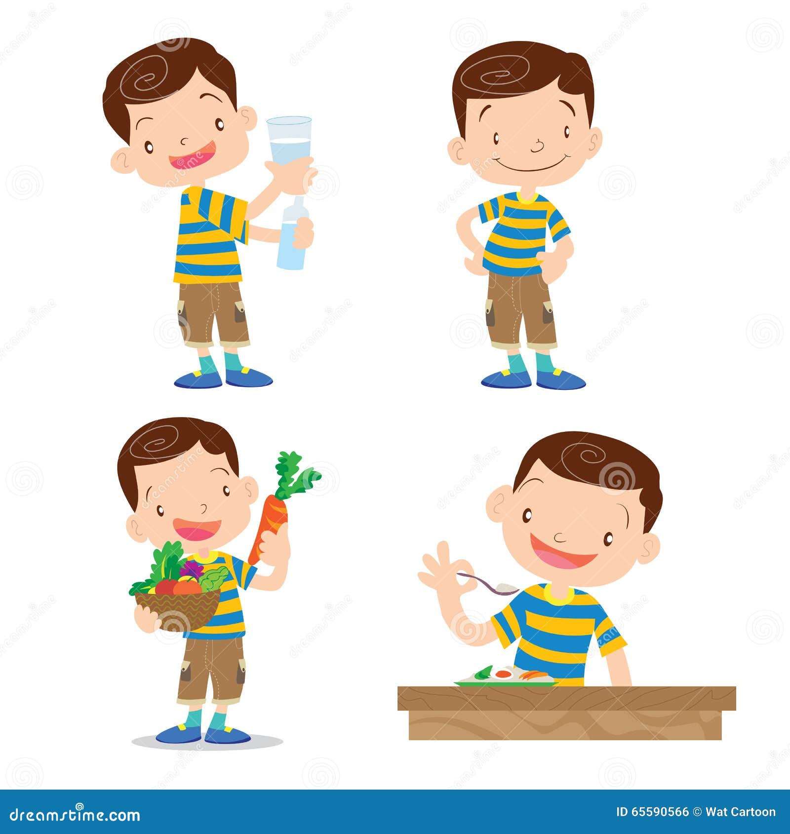 Cute Boy Character Cartoon Many Action. Stock Vector - Illustration of ...