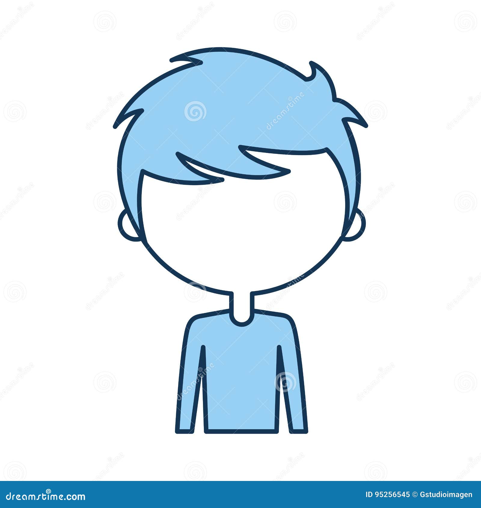 Cute boy character icon stock vector. Illustration of funny - 95256545