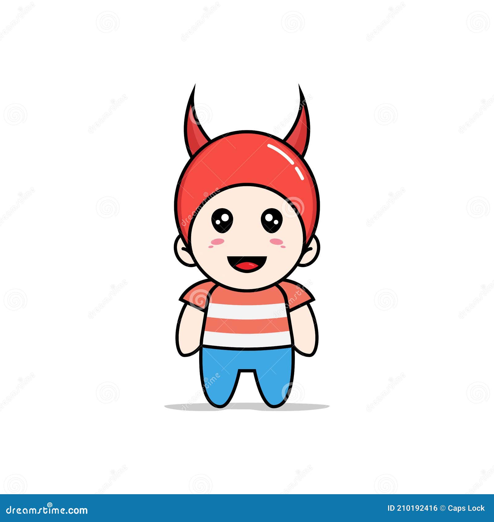 Cute Boy Character Wearing Devil Costume Stock Vector - Illustration of ...