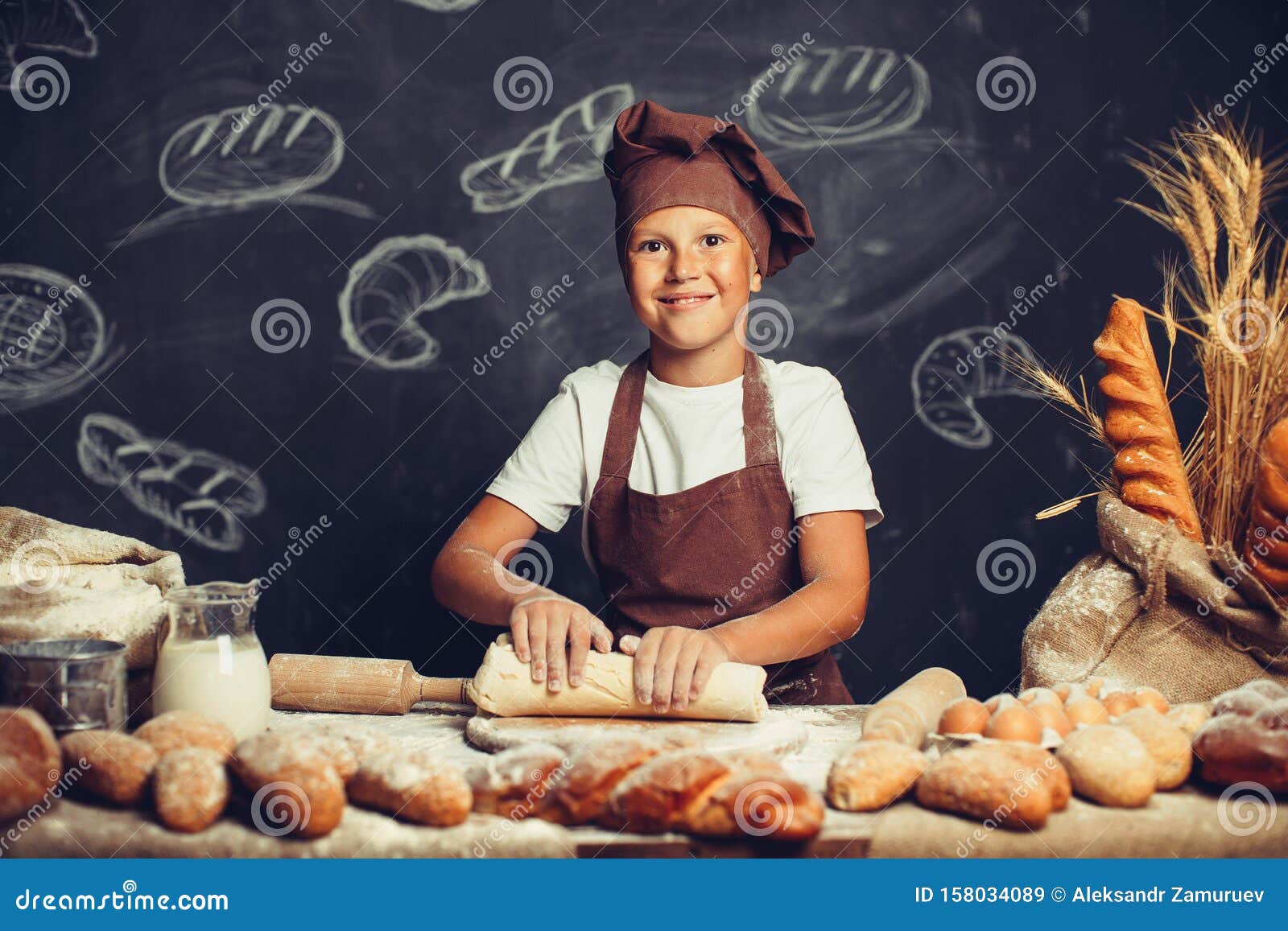 Cute Boy with Chef Hat Cooking Stock Image - Image of chef, childhood ...