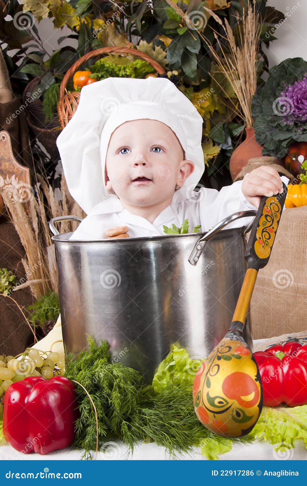 Cute boy in a cook pan stock photo. Image of healthy - 22917286