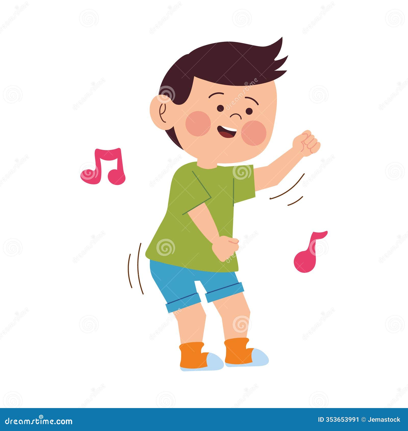 Cute boy dancing stock illustration. Illustration of vector - 353653991