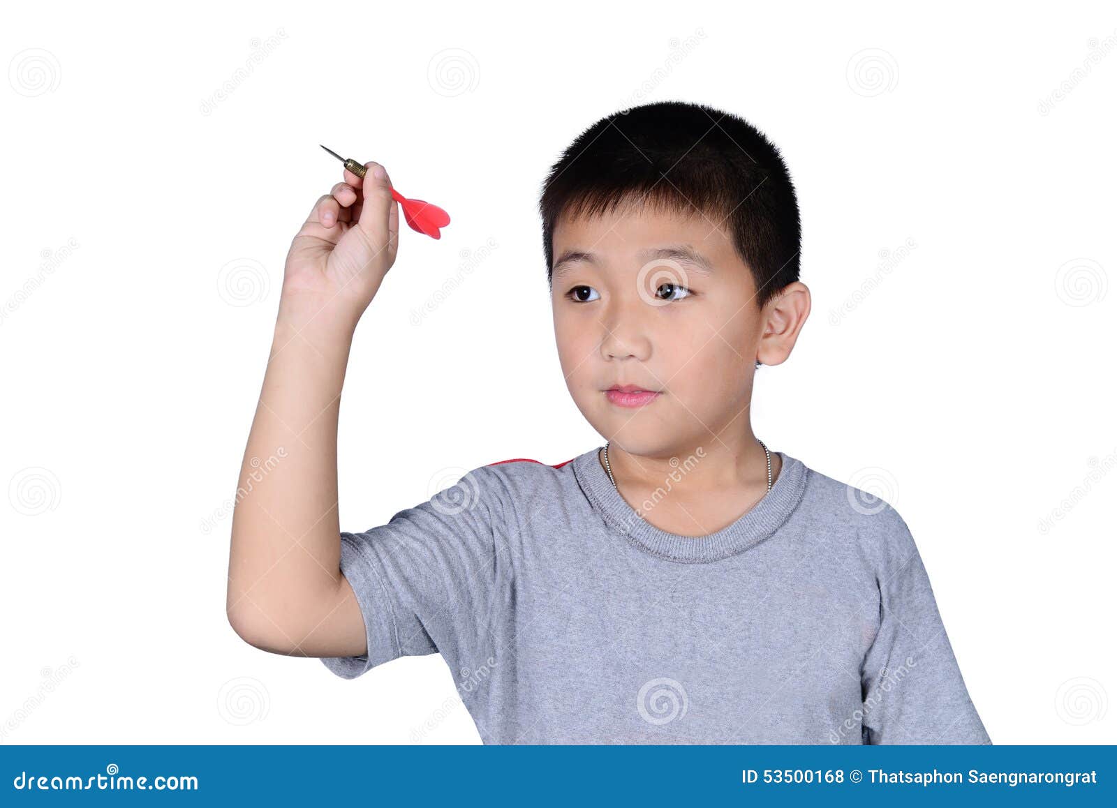 Cute Boy with Dart Isolated on White Background Stock Photo - Image of ...