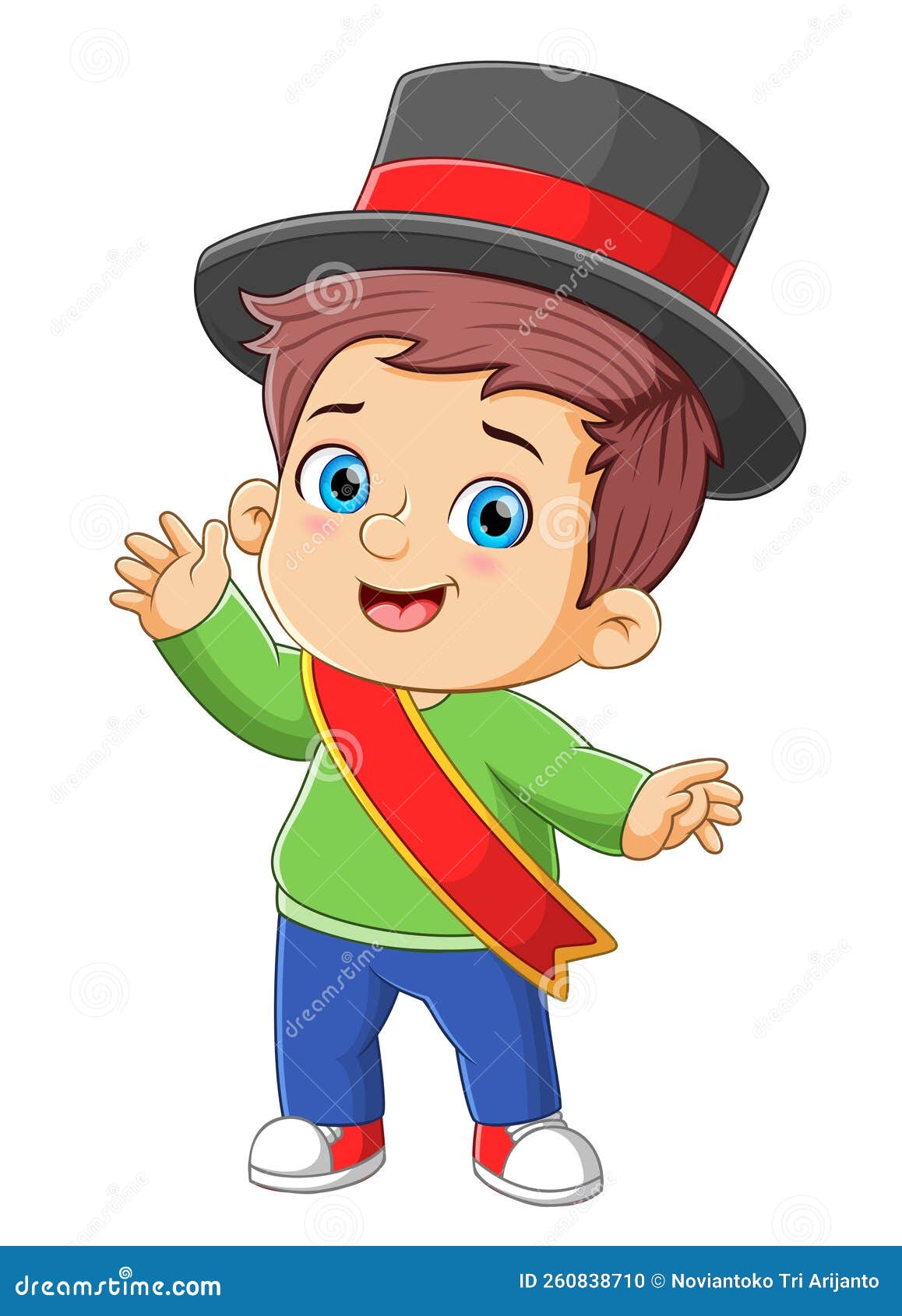 The Cute Boy is Doing the Magic and Showing the Attraction with the Big ...