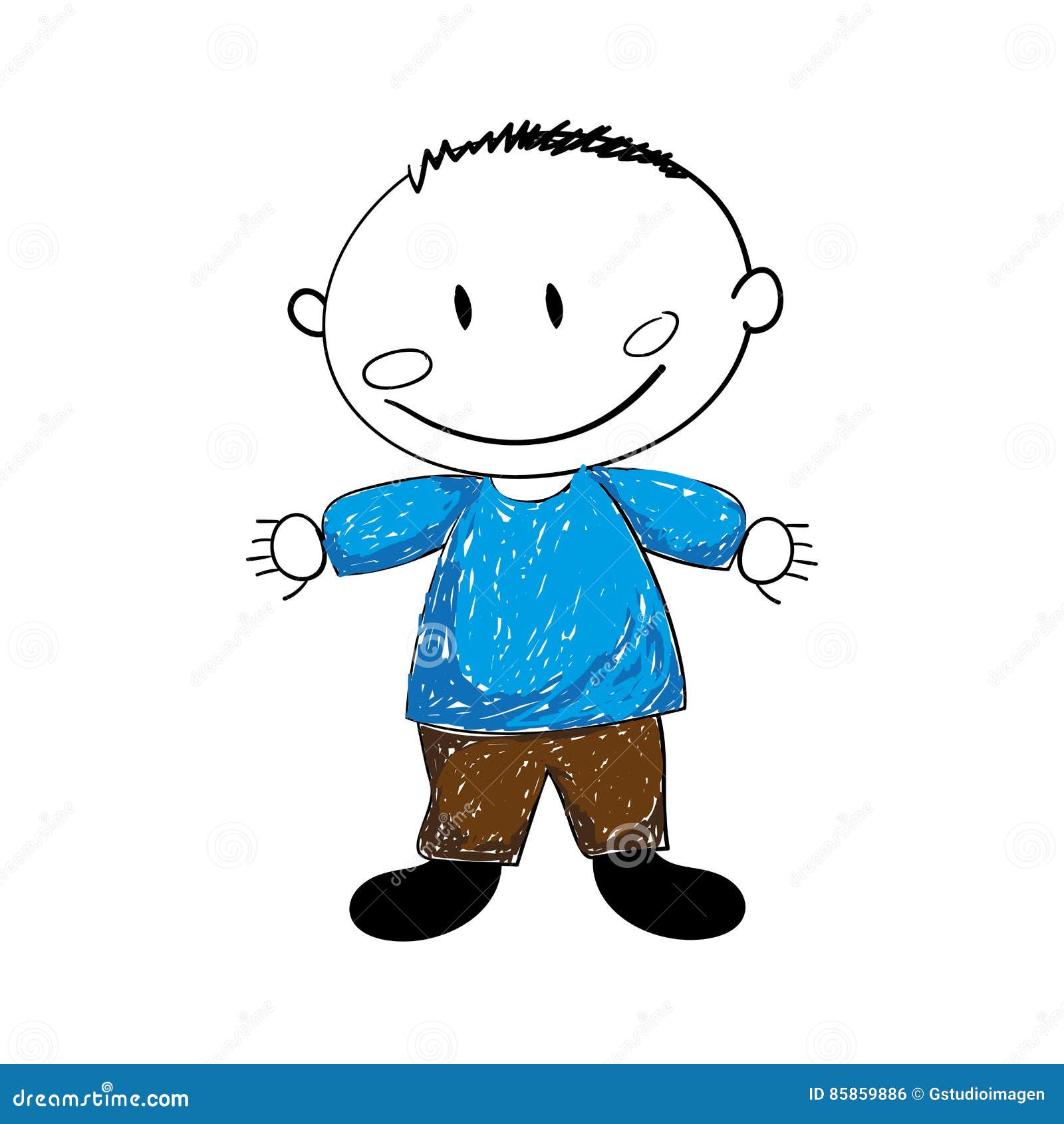 Cute boy drawing icon stock vector. Illustration of cute - 85859886