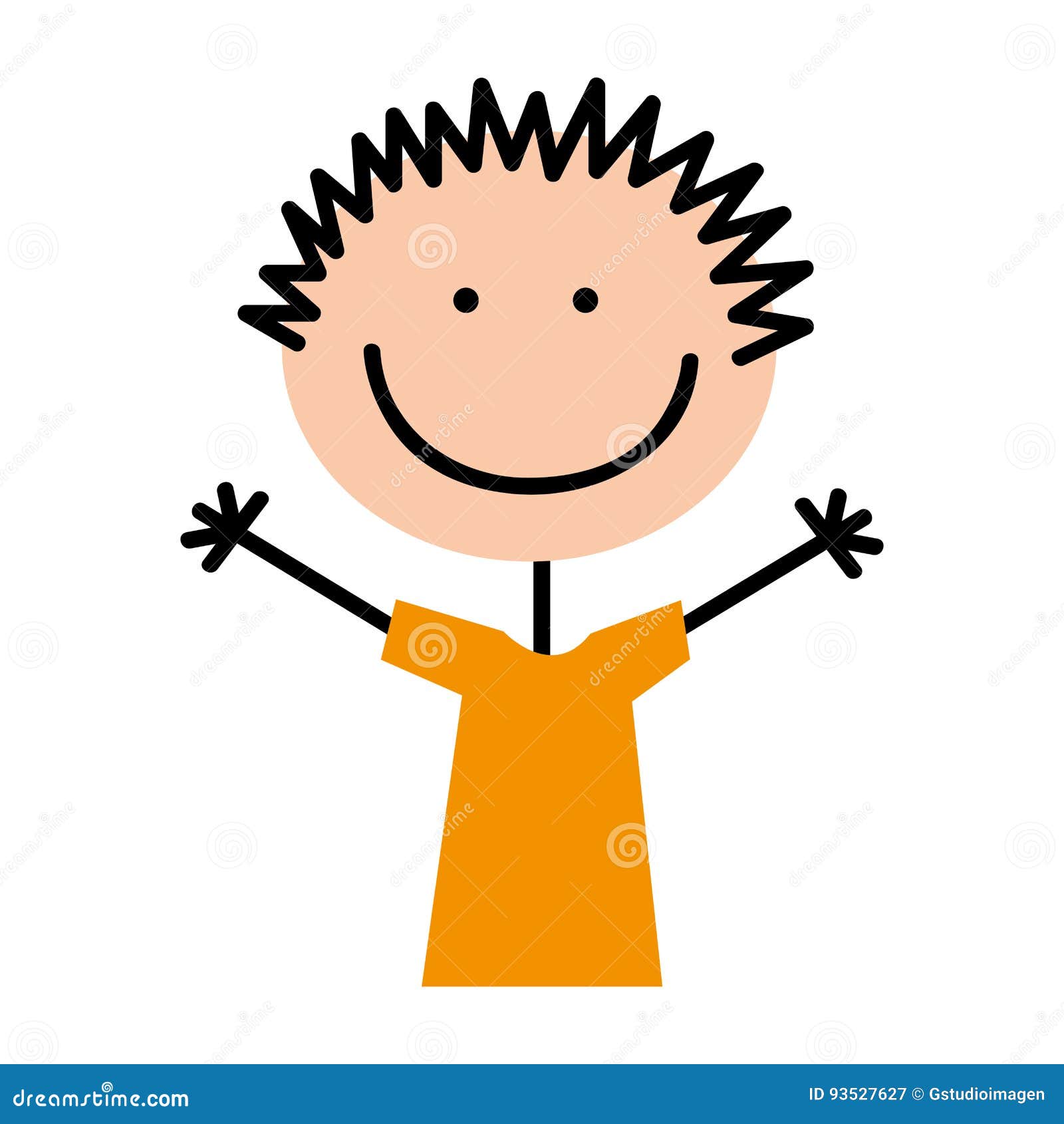 Cute boy drawing icon stock vector. Illustration of person - 93527627