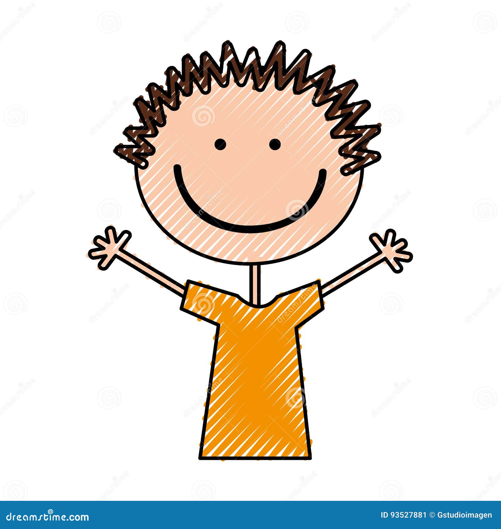 Cute boy drawing icon stock vector. Illustration of teen - 93527881