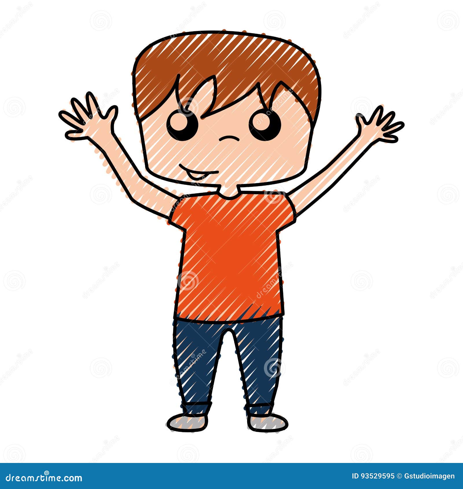 Cute boy drawing icon stock vector. Illustration of doodle - 93529595