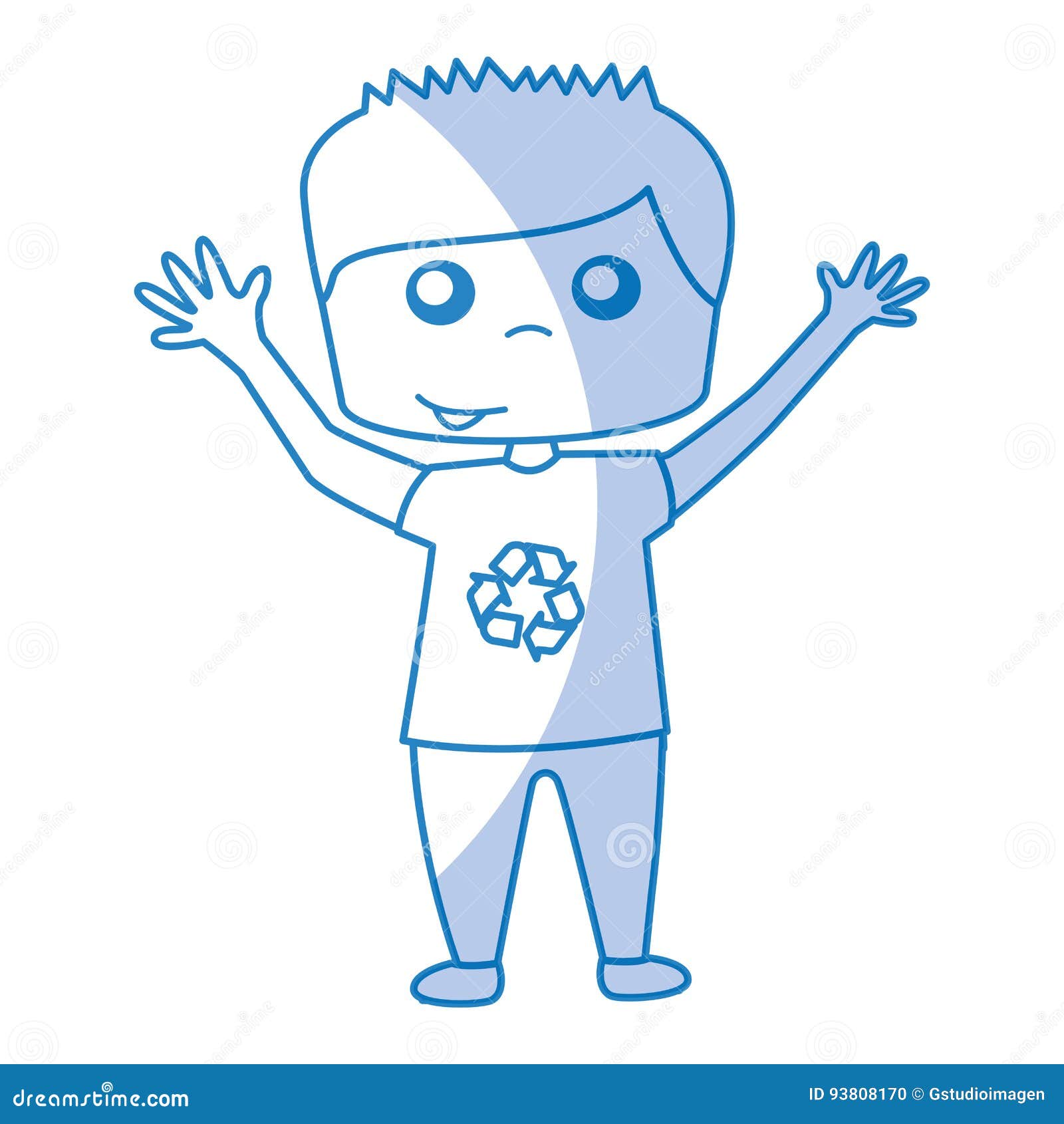 Cute boy drawing icon stock vector. Illustration of cool - 93808170