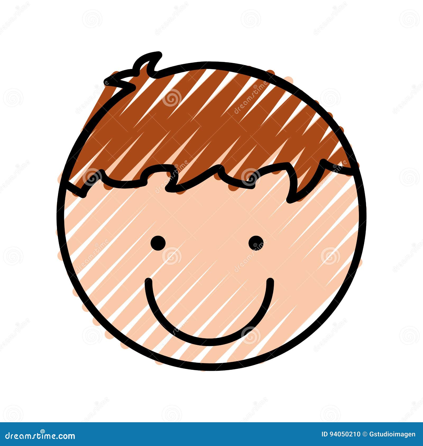 Cute boy drawing icon stock vector. Illustration of face - 94050210