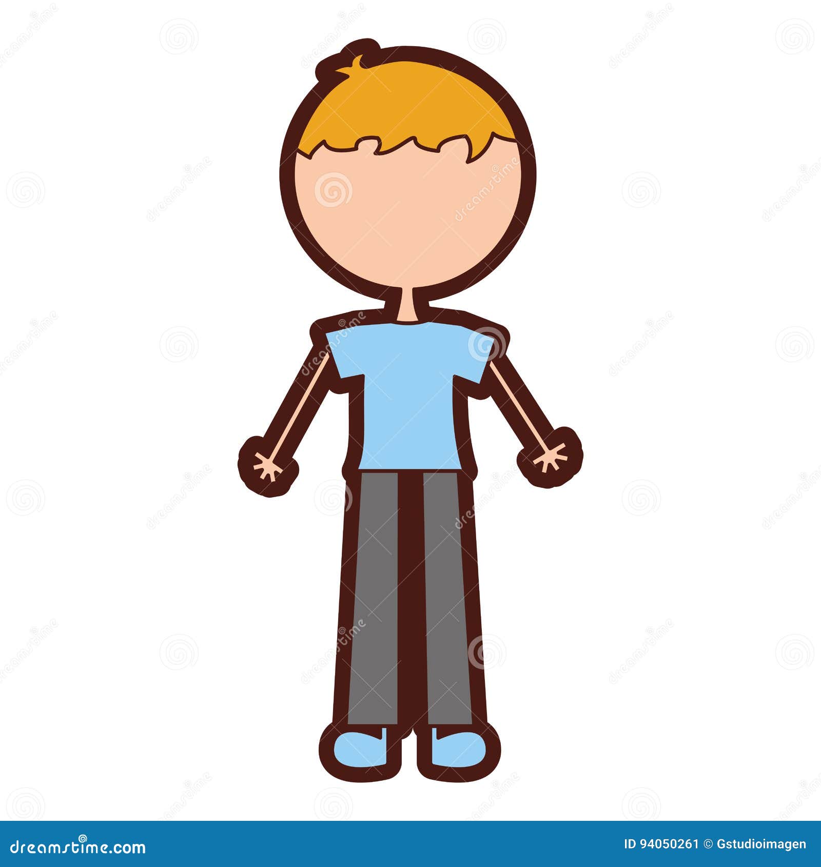 Cute boy drawing icon stock vector. Illustration of doodle - 94050261