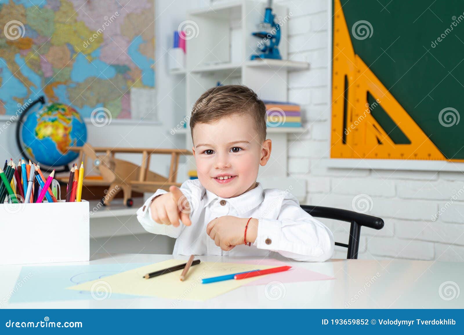 Cute Boy in Elementary School. Junior Elementary School. Home Schooler ...