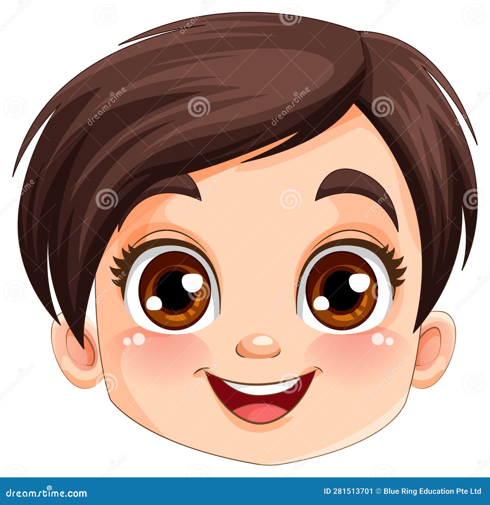 Cute boy face smiling stock vector. Illustration of people - 281513701