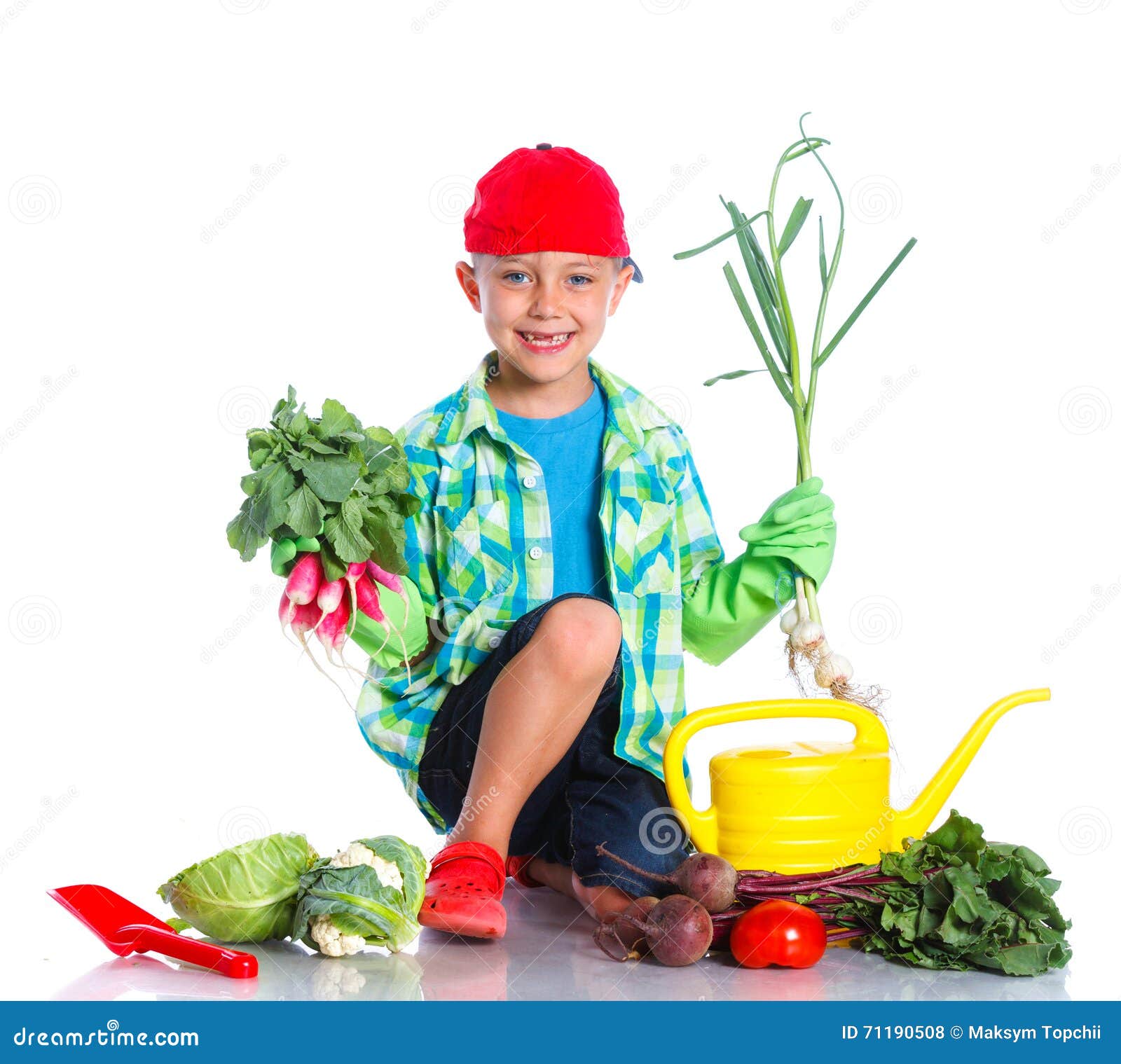 Cute boy gardener stock photo. Image of elementary, childhood - 71190508