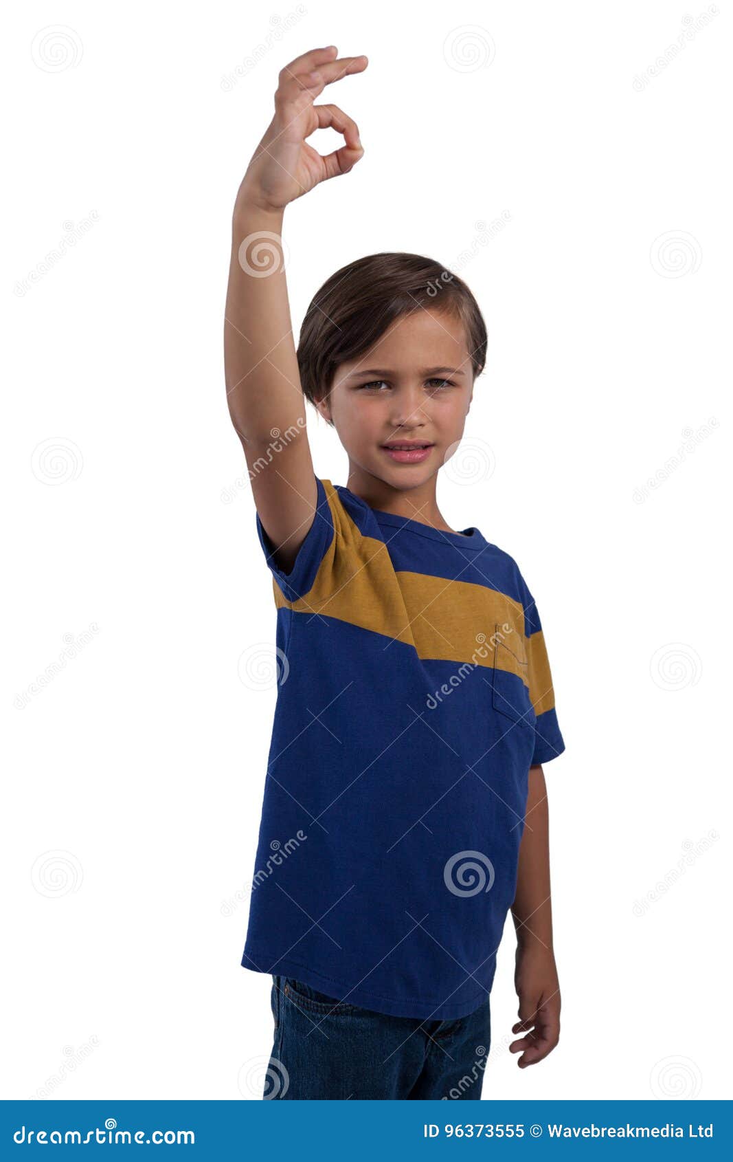 Cute Boy Gesturing Okay Hand Sign Stock Image - Image of casual ...