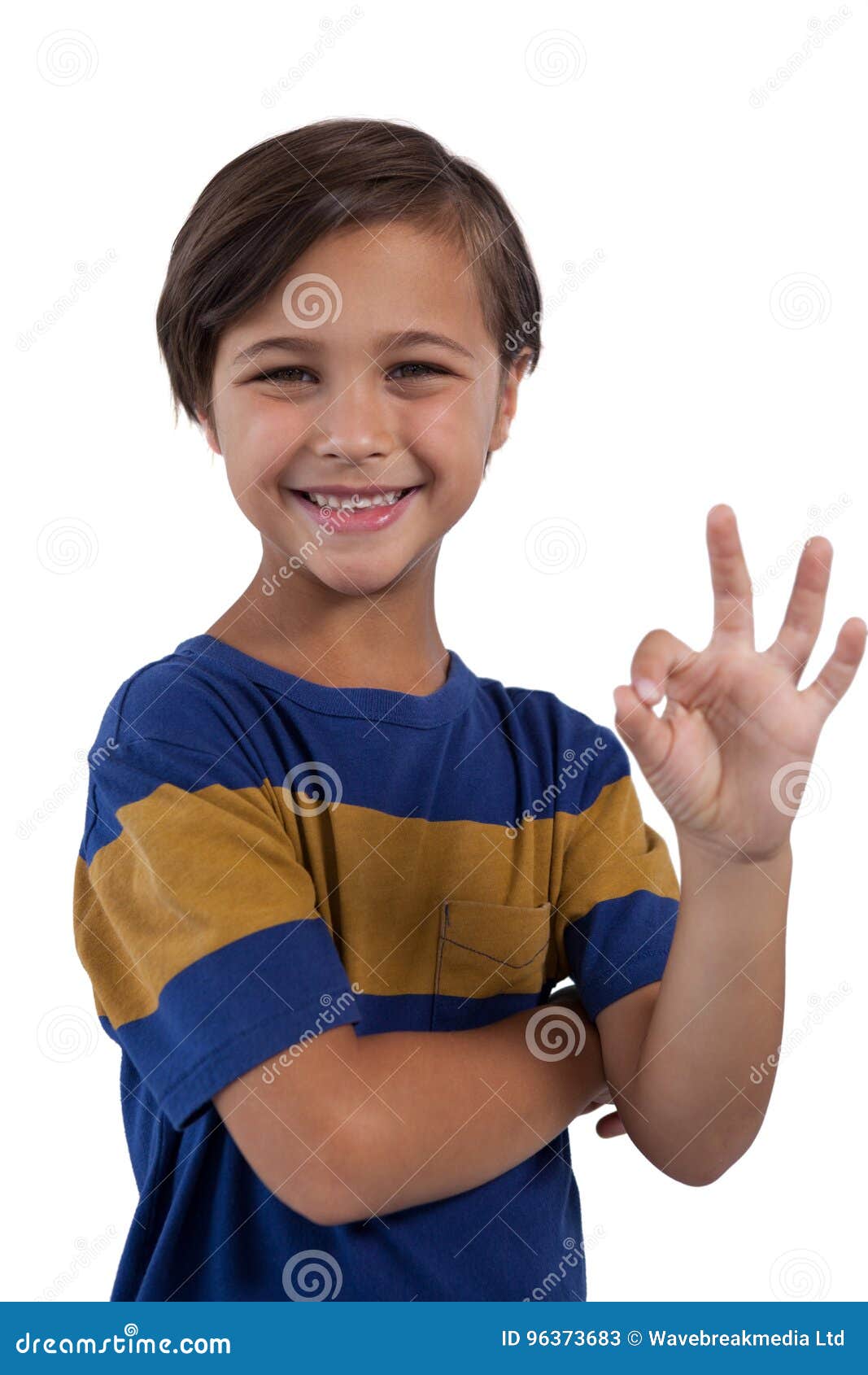 Cute Boy Gesturing Okay Hand Sign Stock Image - Image of expression ...