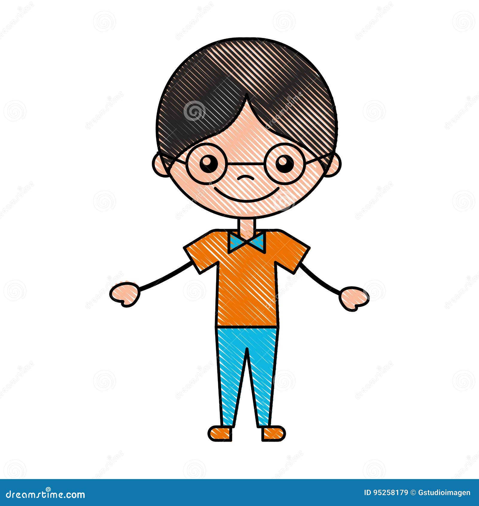 Cute Boy with Glasses Character Icon Stock Vector - Illustration of ...