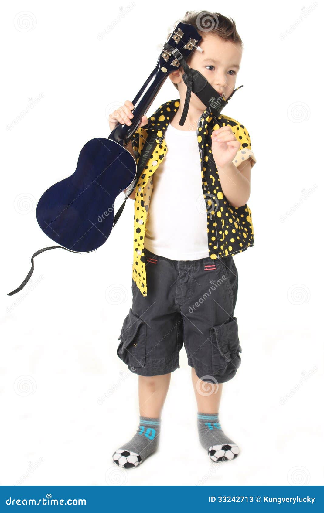 Cute Boy with Guitar stock image. Image of artist, busy - 33242713