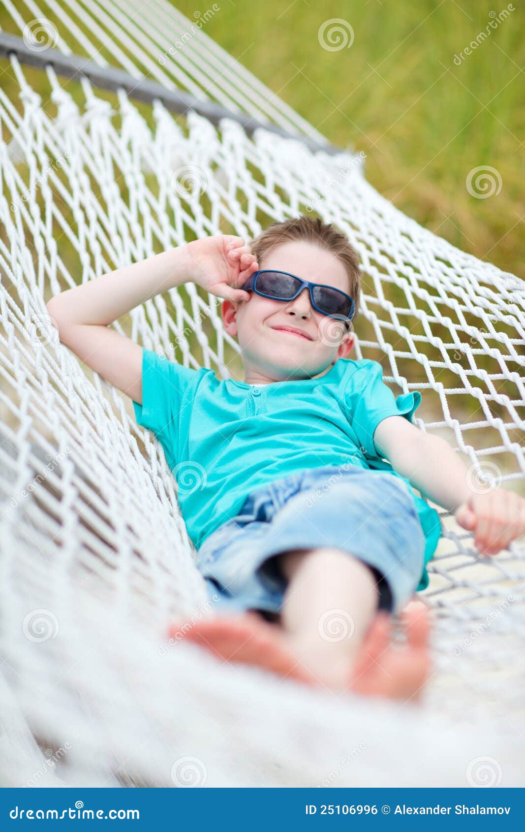 Cute boy in hammock stock photo. Image of young, happy - 25106996