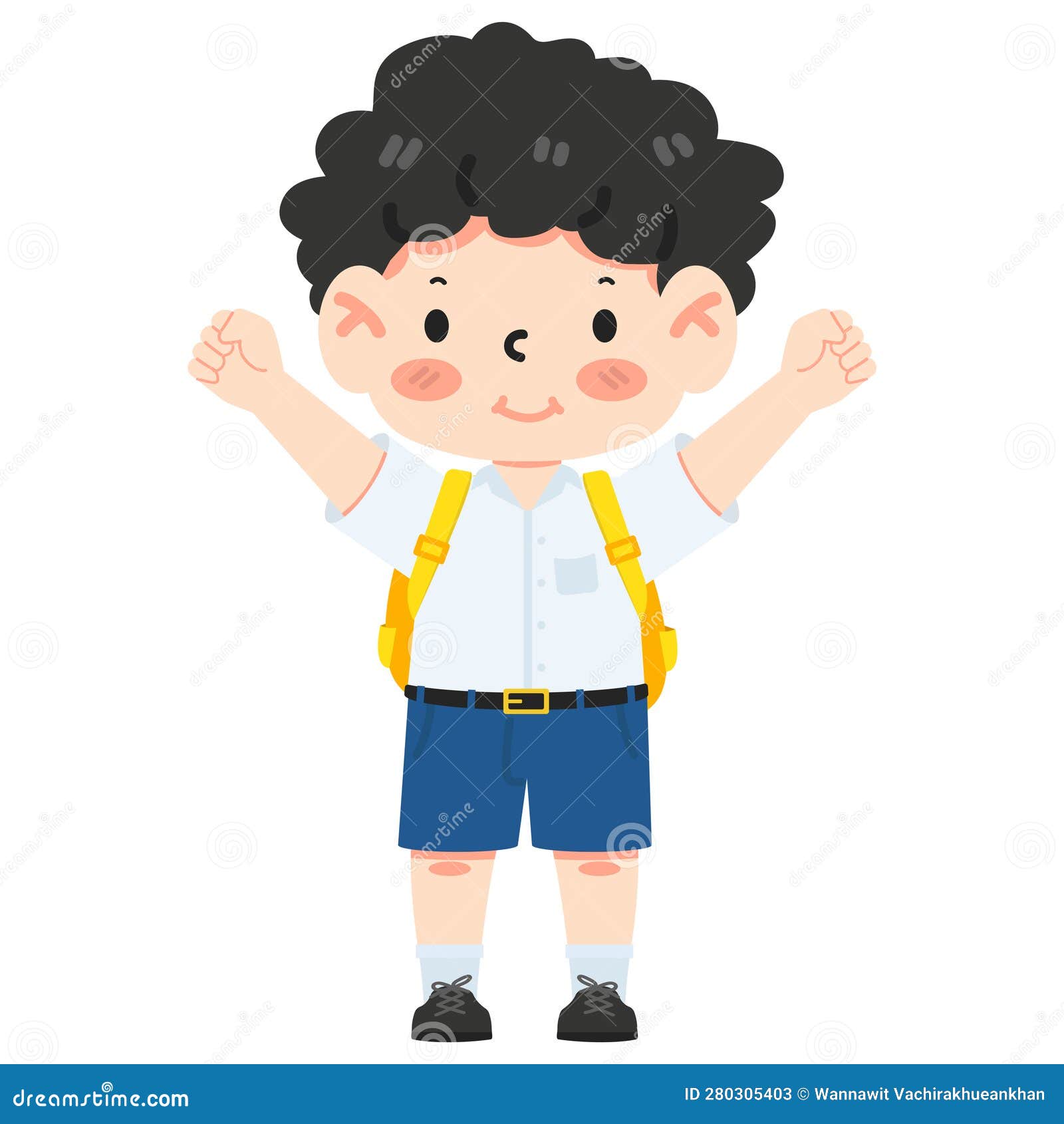 Cute Boy Happy Student with School Bag Stock Vector - Illustration of ...