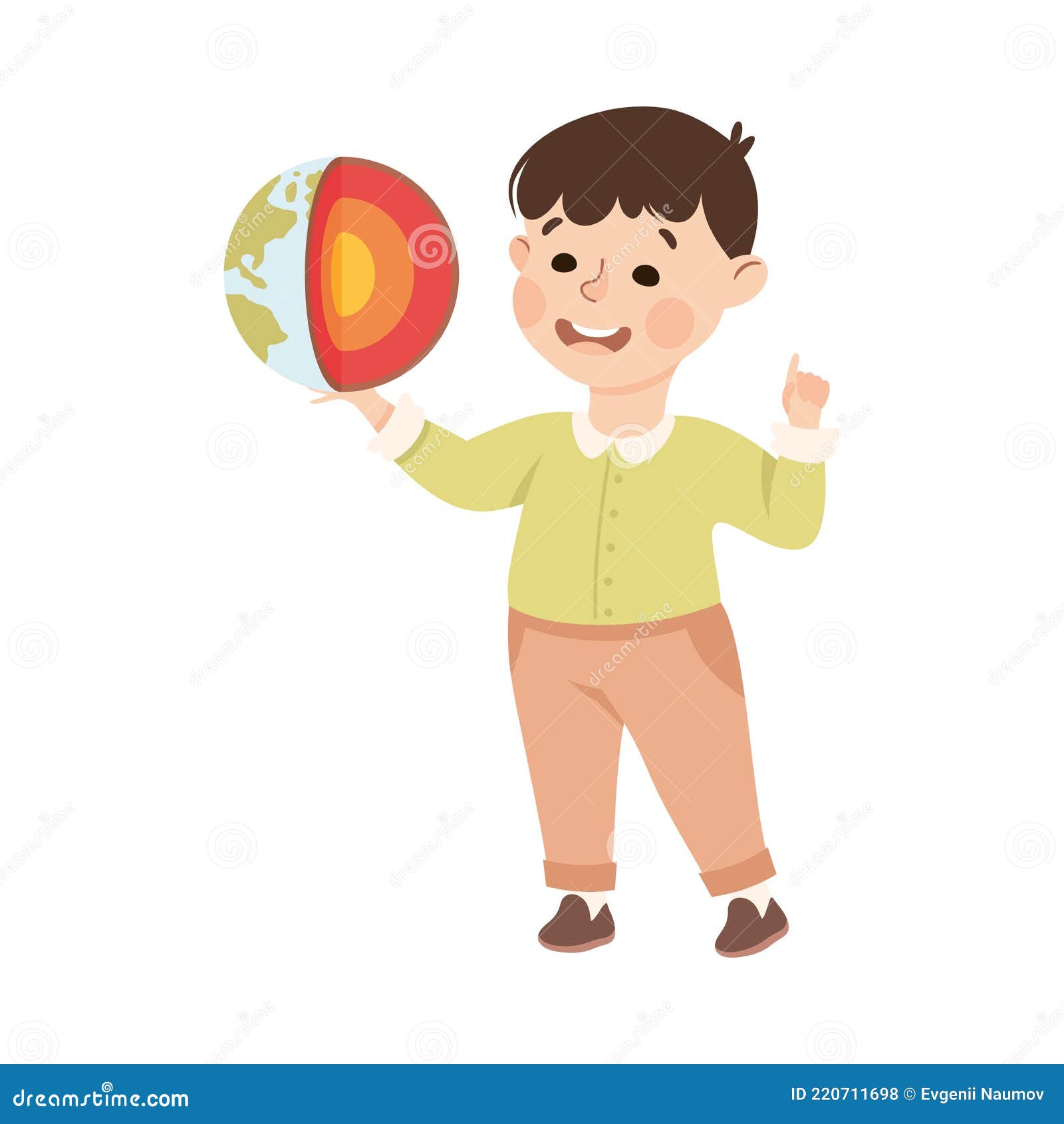 Cute Boy Having Geography Lesson, Elementary School Student Learning ...