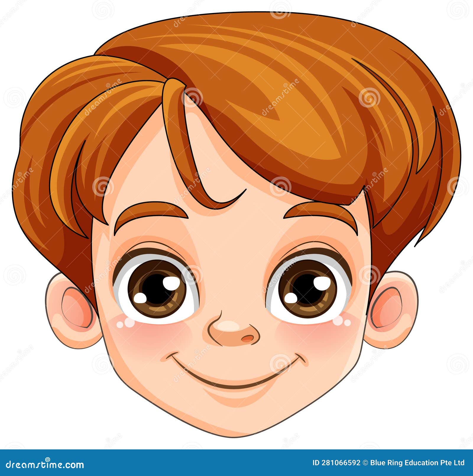 Cute Boy Head Cartoon Character Stock Vector - Illustration of boyhood ...