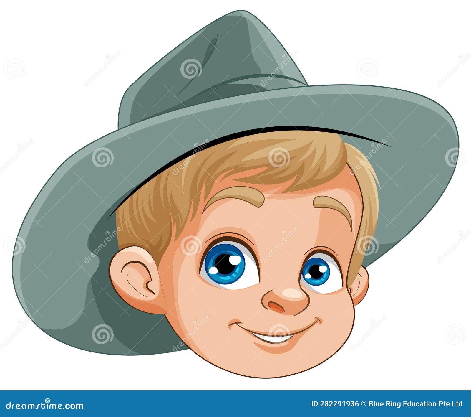 Cute Boy Head with Hat stock vector. Illustration of child - 282291936