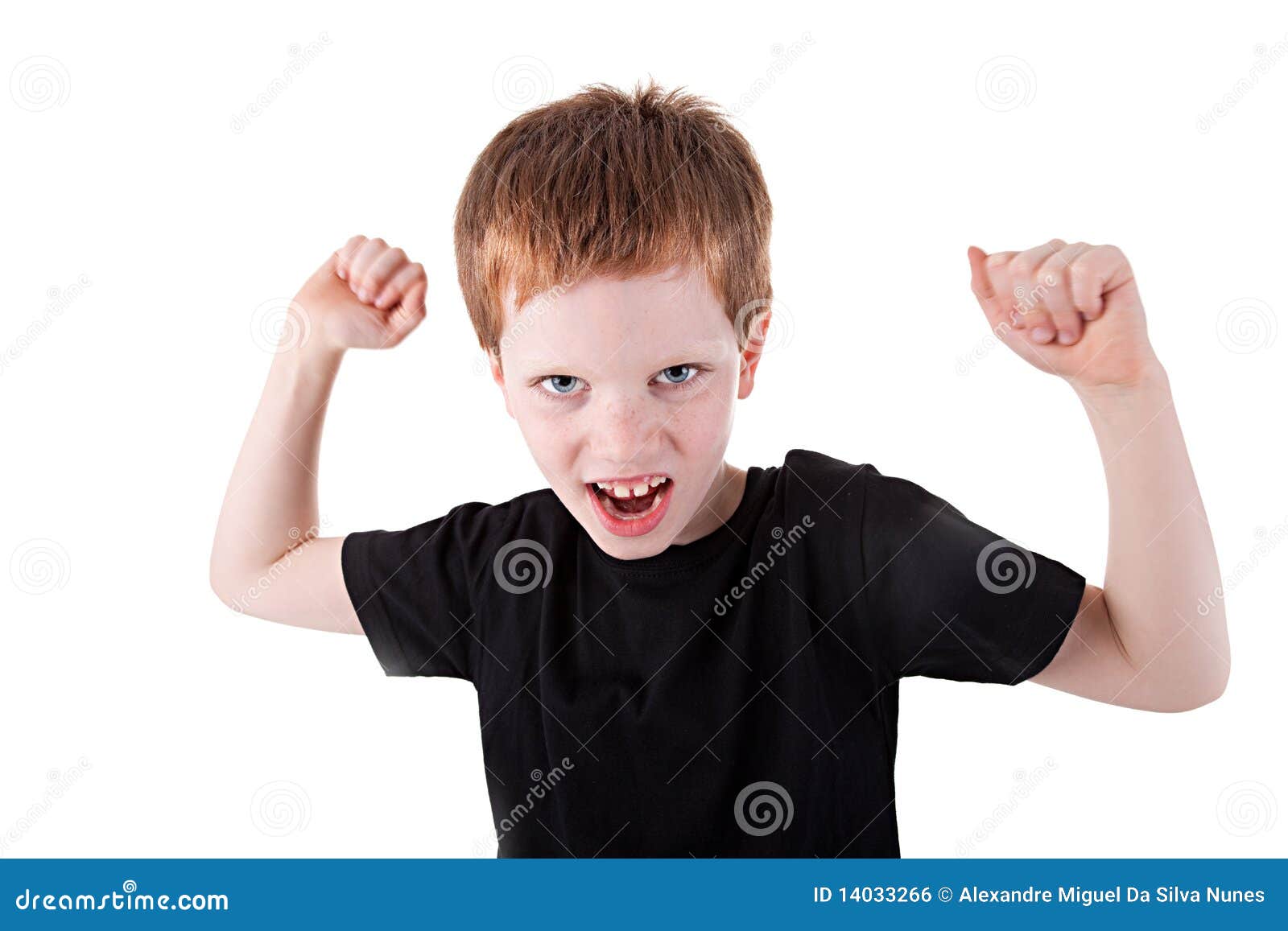 Cute Boy with His Arms Raised Stock Photo - Image of eyes, childhood ...