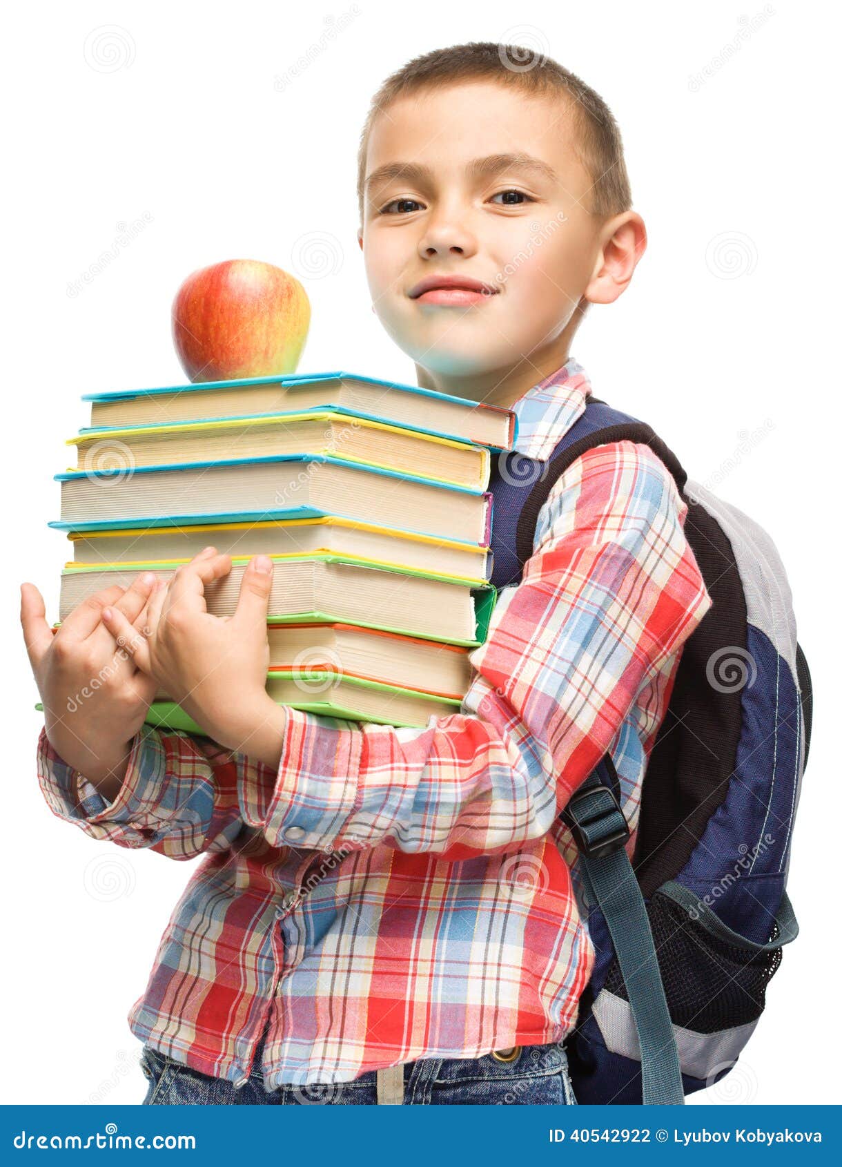 Cute boy is holding book stock photo. Image of educational - 40542922