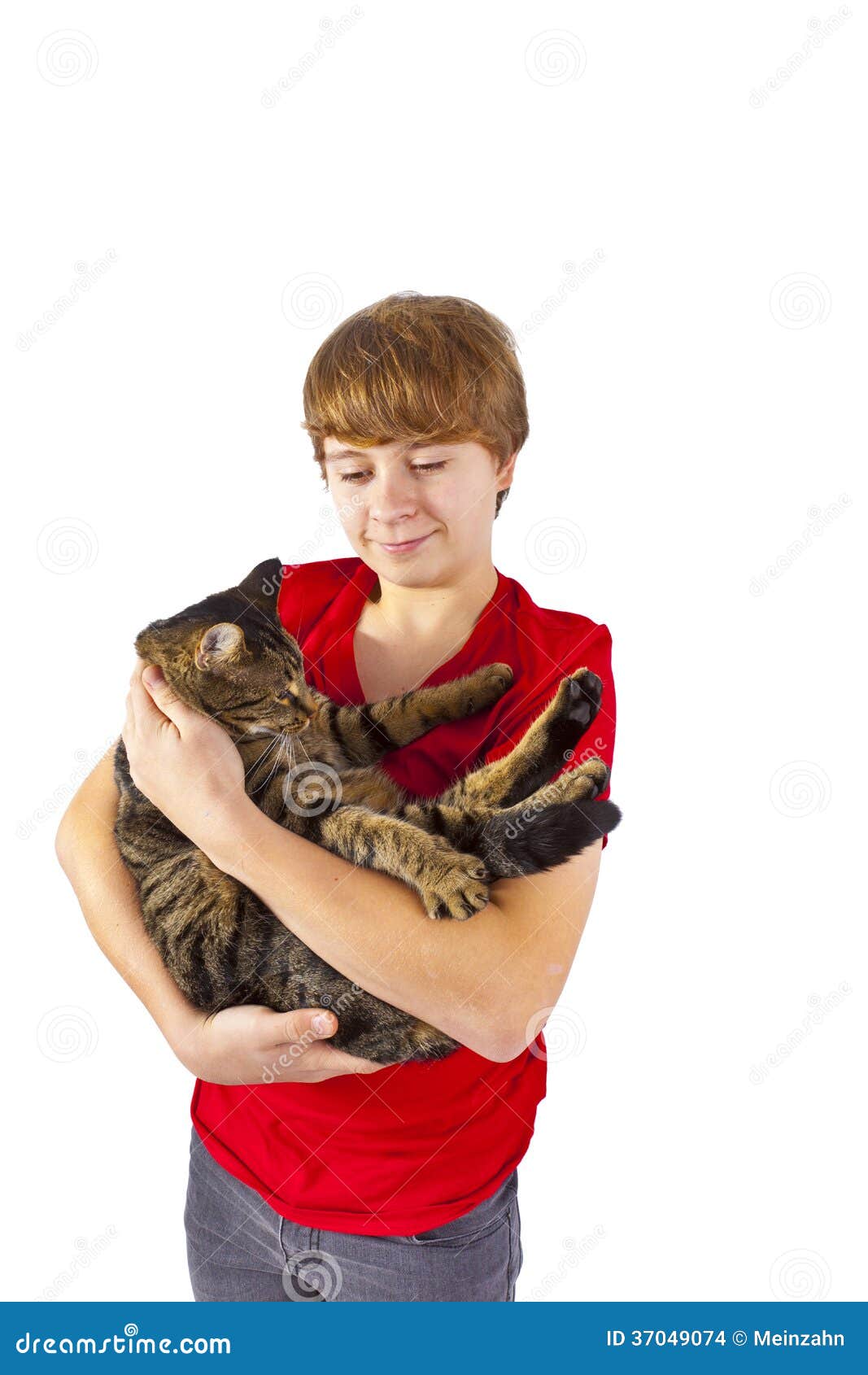 Cute boy hugging with cat stock photo. Image of joyful - 37049074