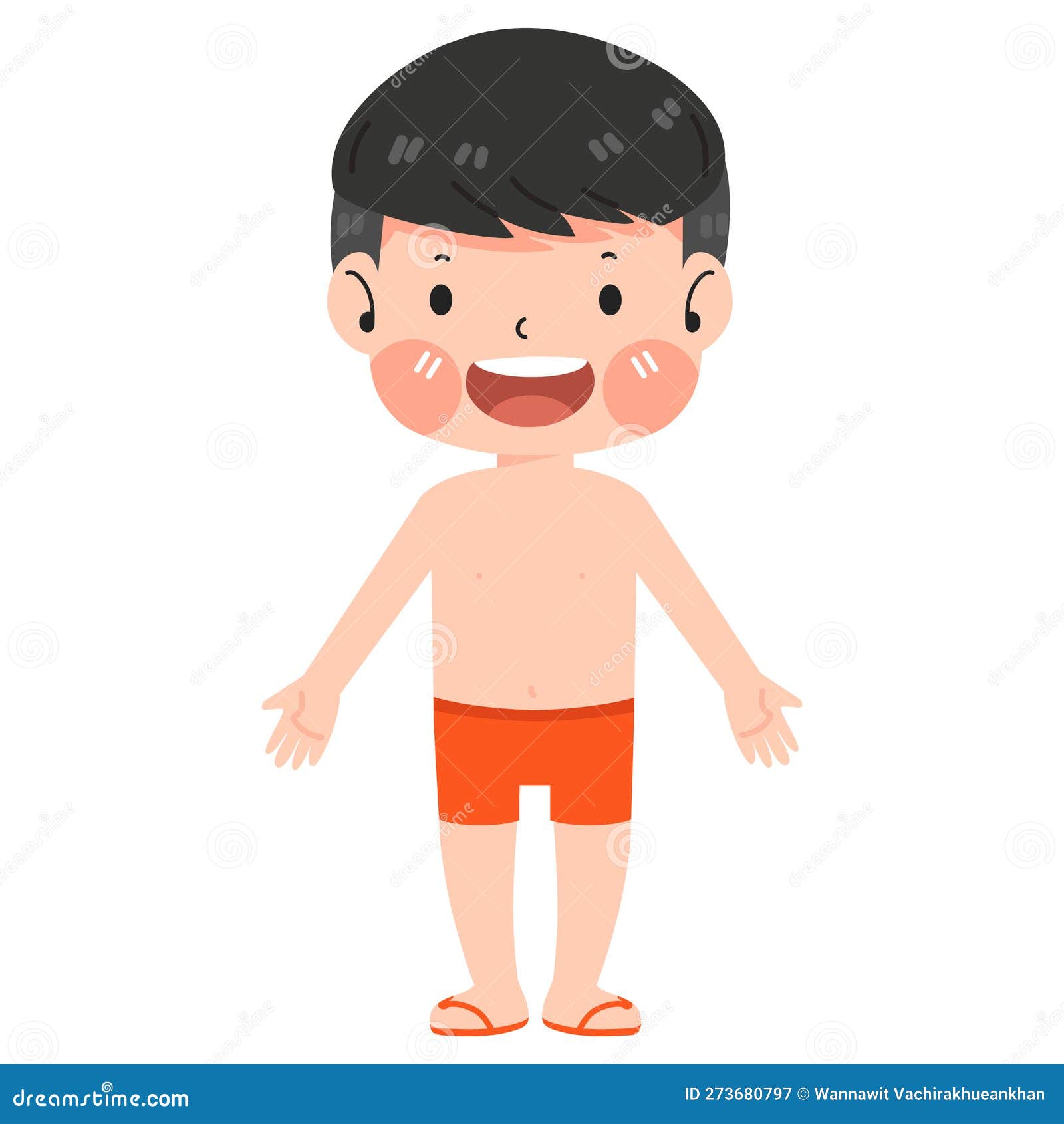 Cute boy human body flat stock vector. Illustration of graphic - 273680797