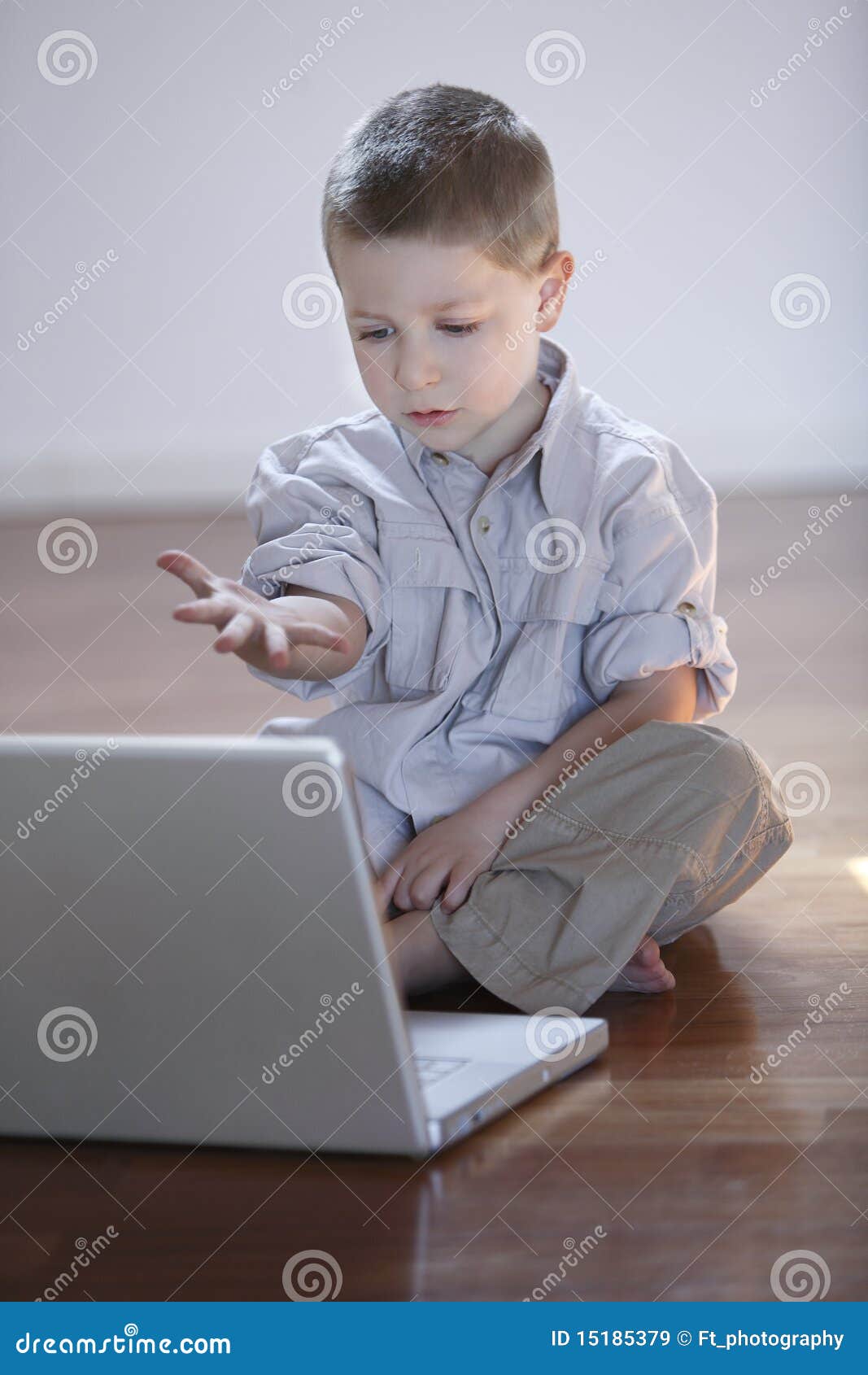 Cute Boy with Laptop Computer Stock Image - Image of notebook ...