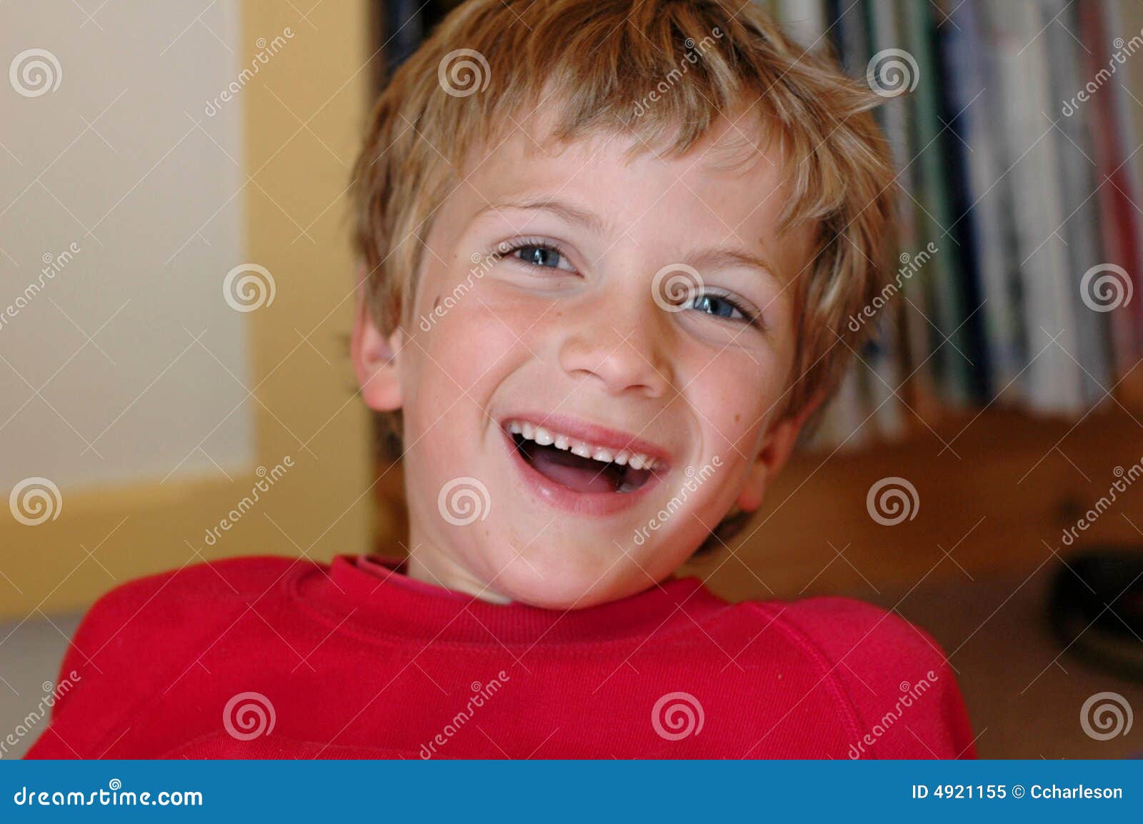 Cute boy laughing stock image. Image of little, close - 4921155