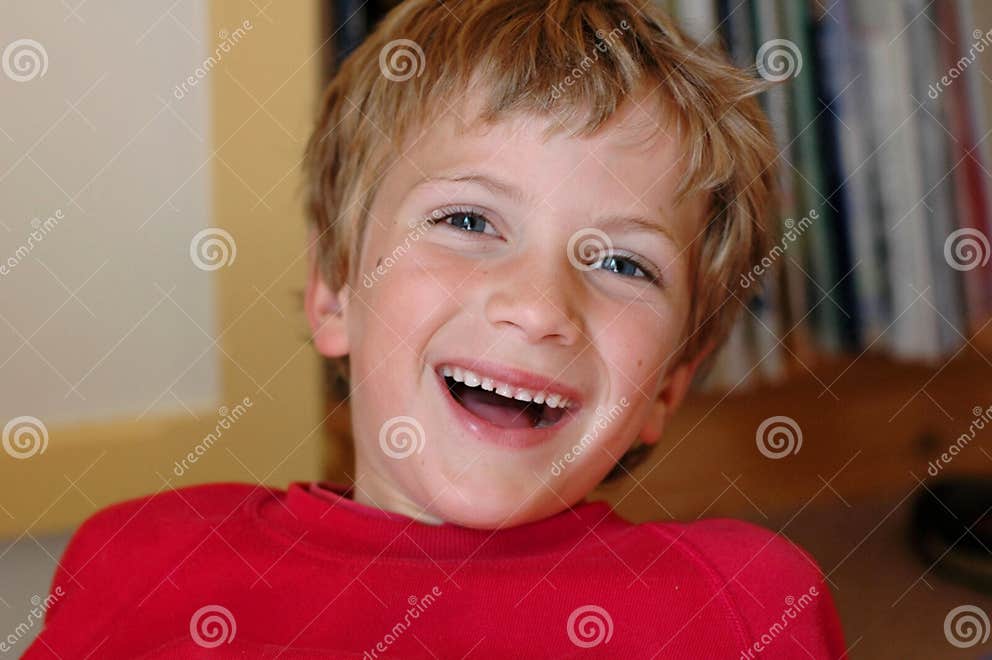 Cute boy laughing stock image. Image of little, close - 4921155