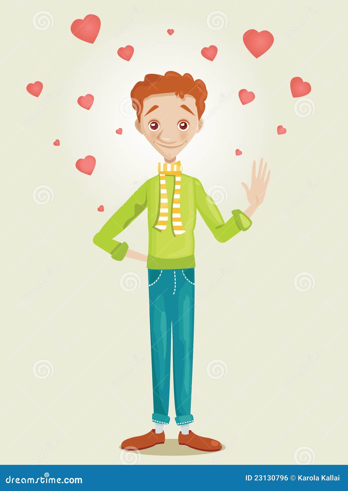 Cute Boy In Love Vector Illustration | CartoonDealer.com #23130796