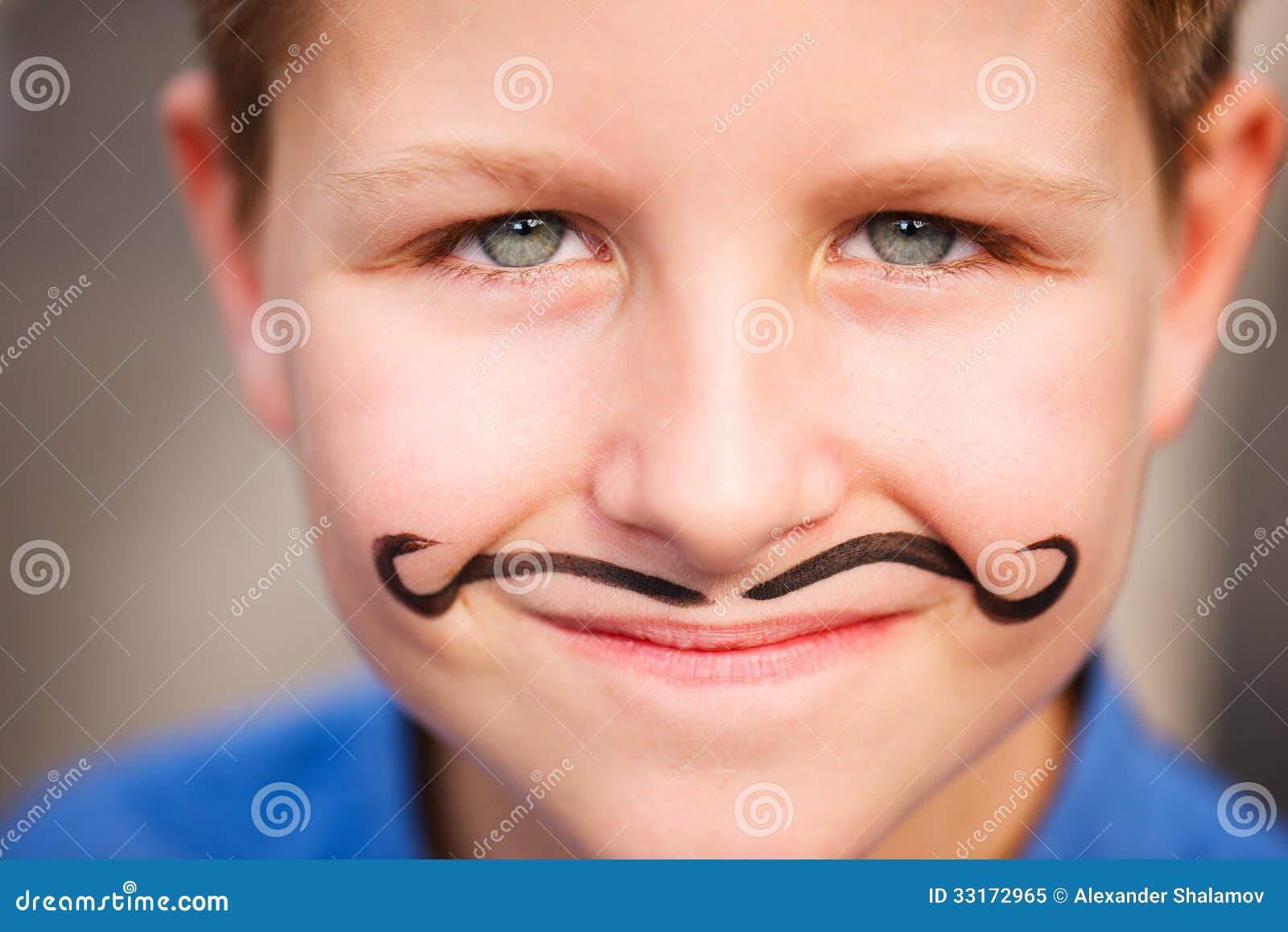 Cute Boy with Painted Mustache Stock Image - Image of pretty, adorable ...