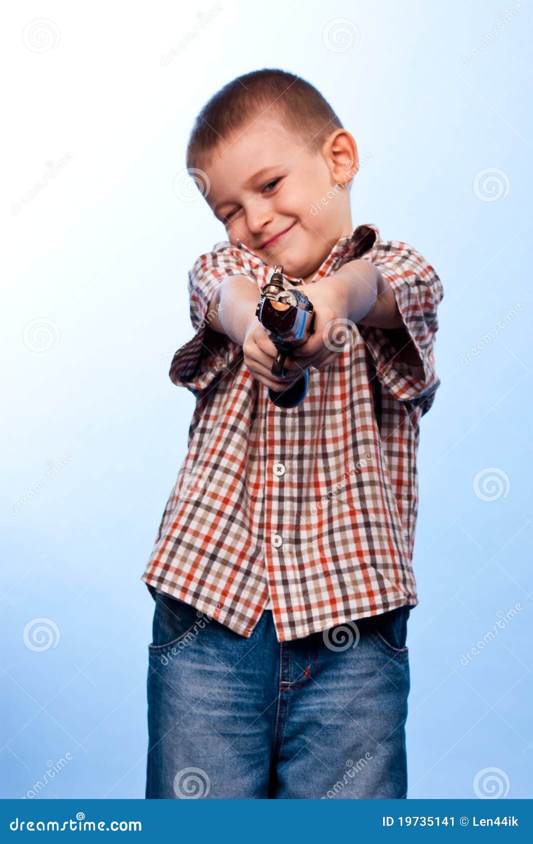 Cute Boy Playing with the Gun Stock Image - Image of play, male: 19735141