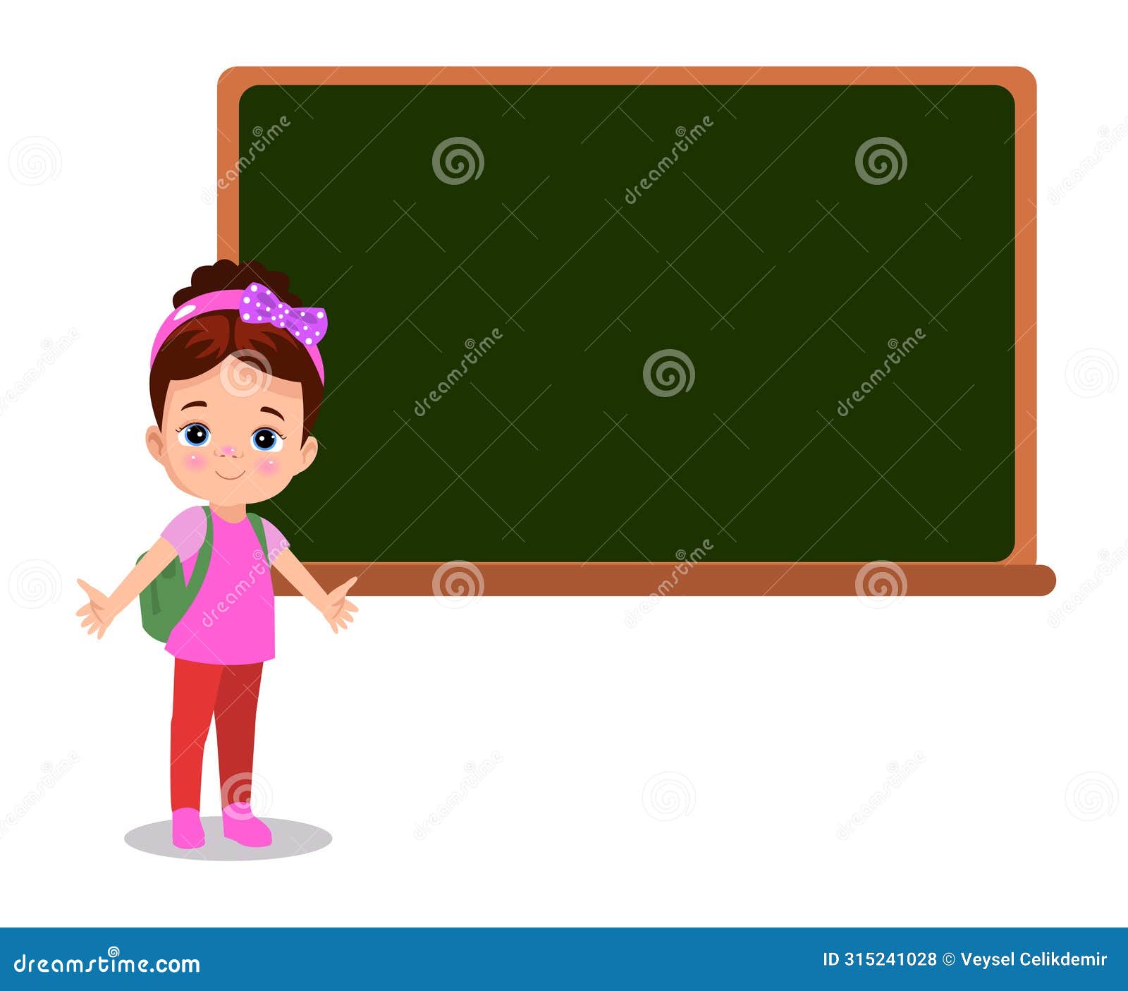 Cute Boy Pointing at the Classroom Board Stock Illustration ...