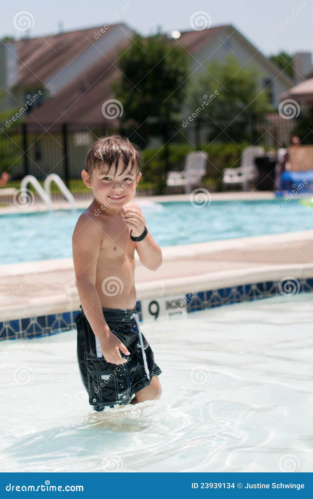 Cute boy in pool stock photo. Image of activity, kiddy - 23939134