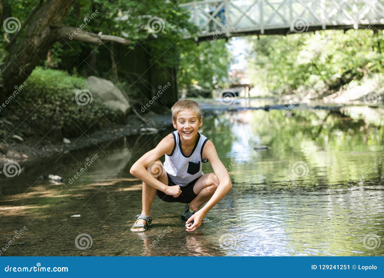A Cute Boy Portrait in the Forest Stock Image - Image of nature, park ...