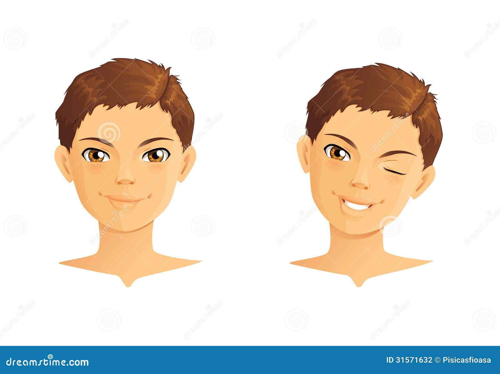 Cute boy portrait stock vector. Illustration of eyes - 31571632