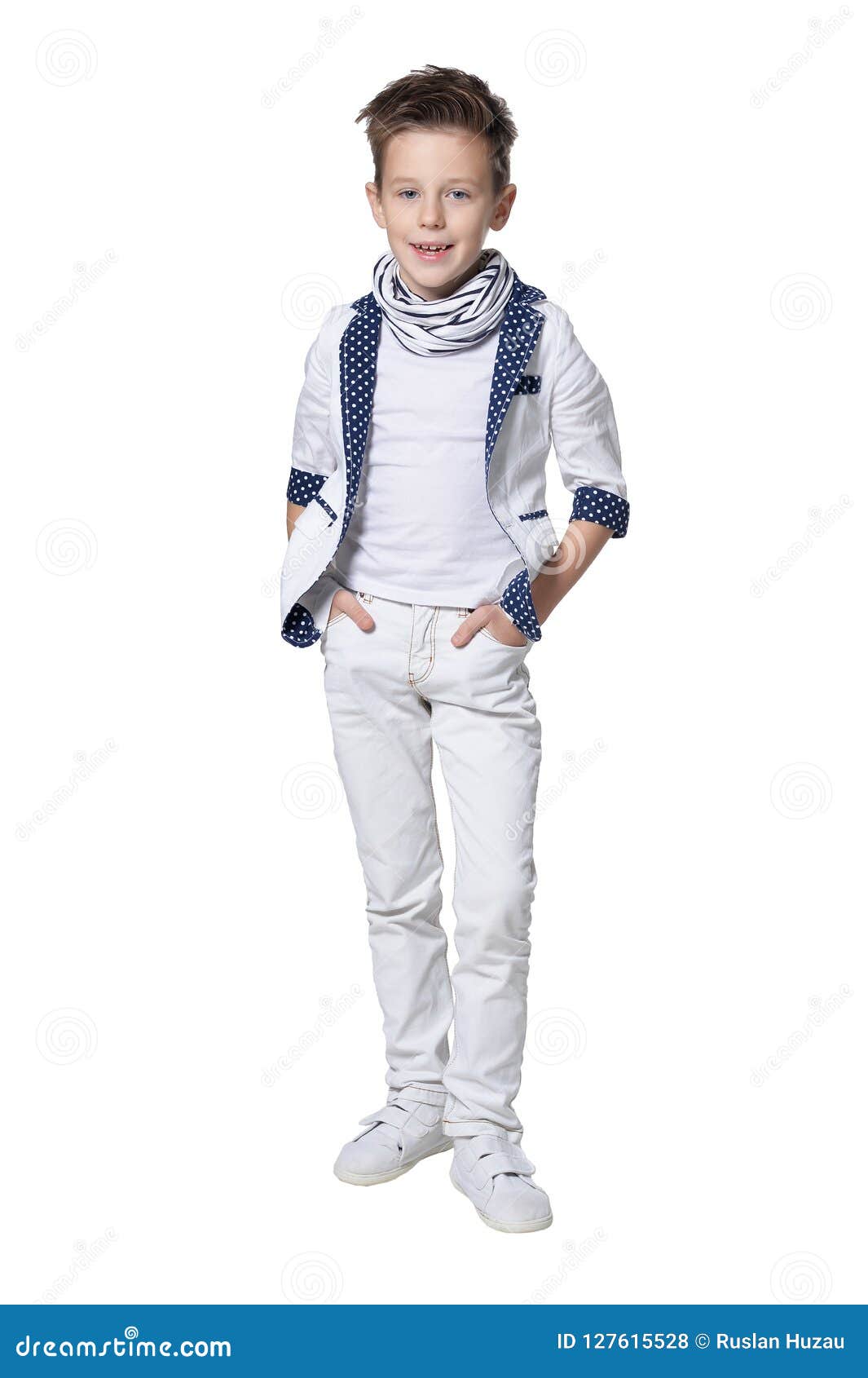 Cute Boy Posing Isolated on White Background Stock Photo - Image of ...