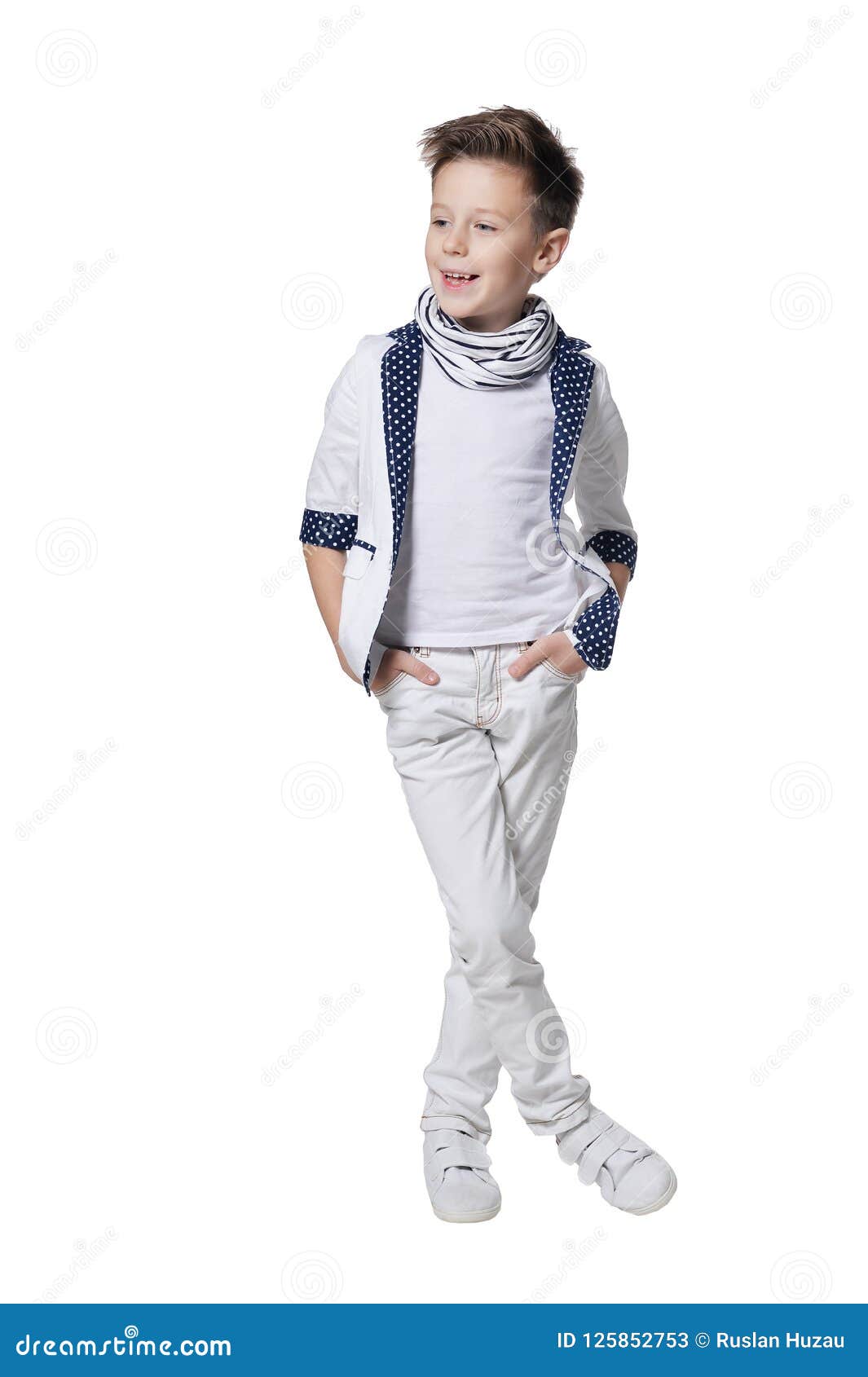 Handsome Boy Posing Isolated on White Background Stock Image - Image of ...