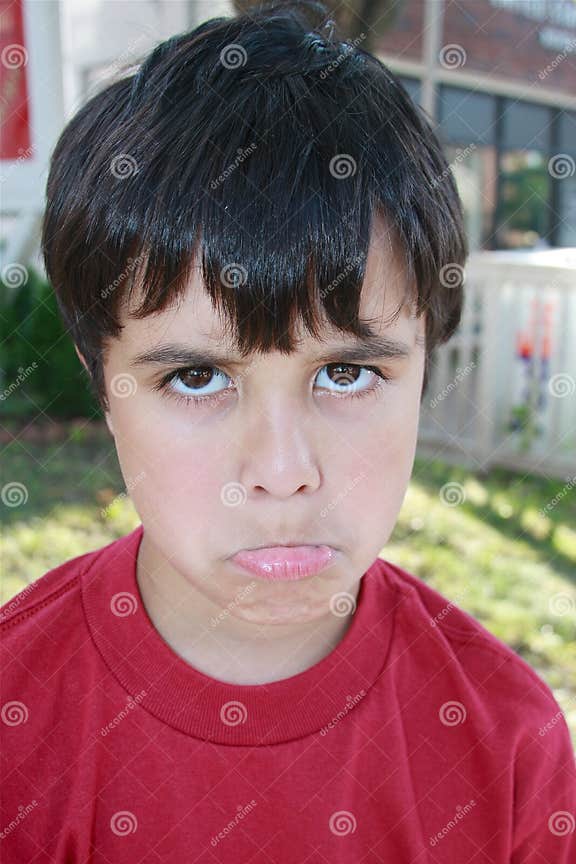 Cute Boy Pouting stock image. Image of beautiful, brunette - 14852765