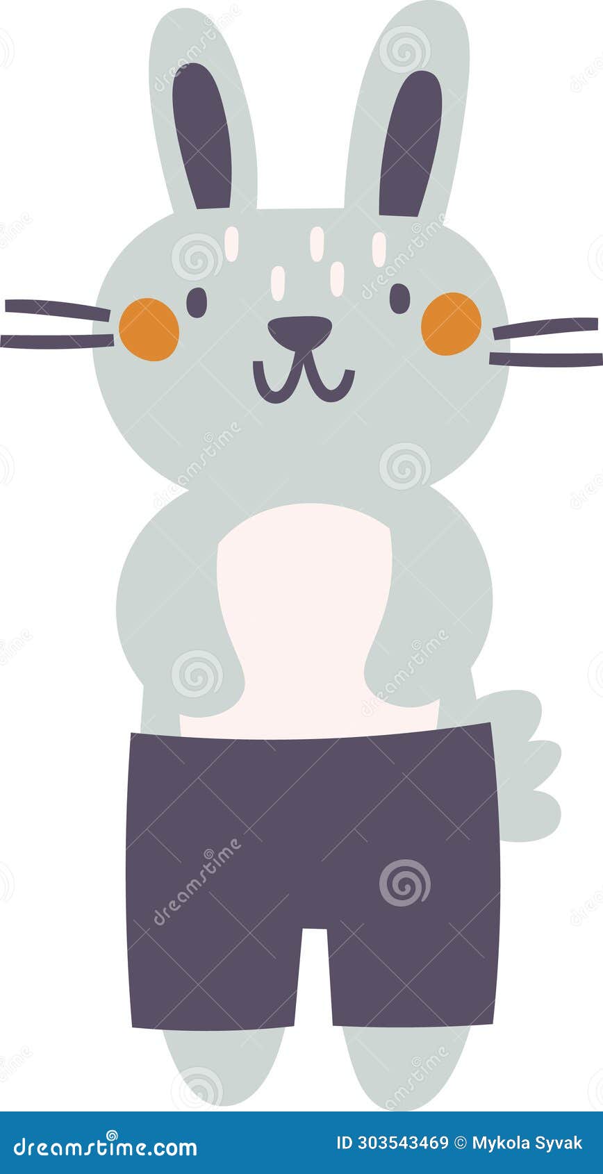 Cute Boy Rabbit stock illustration. Illustration of little - 303543469