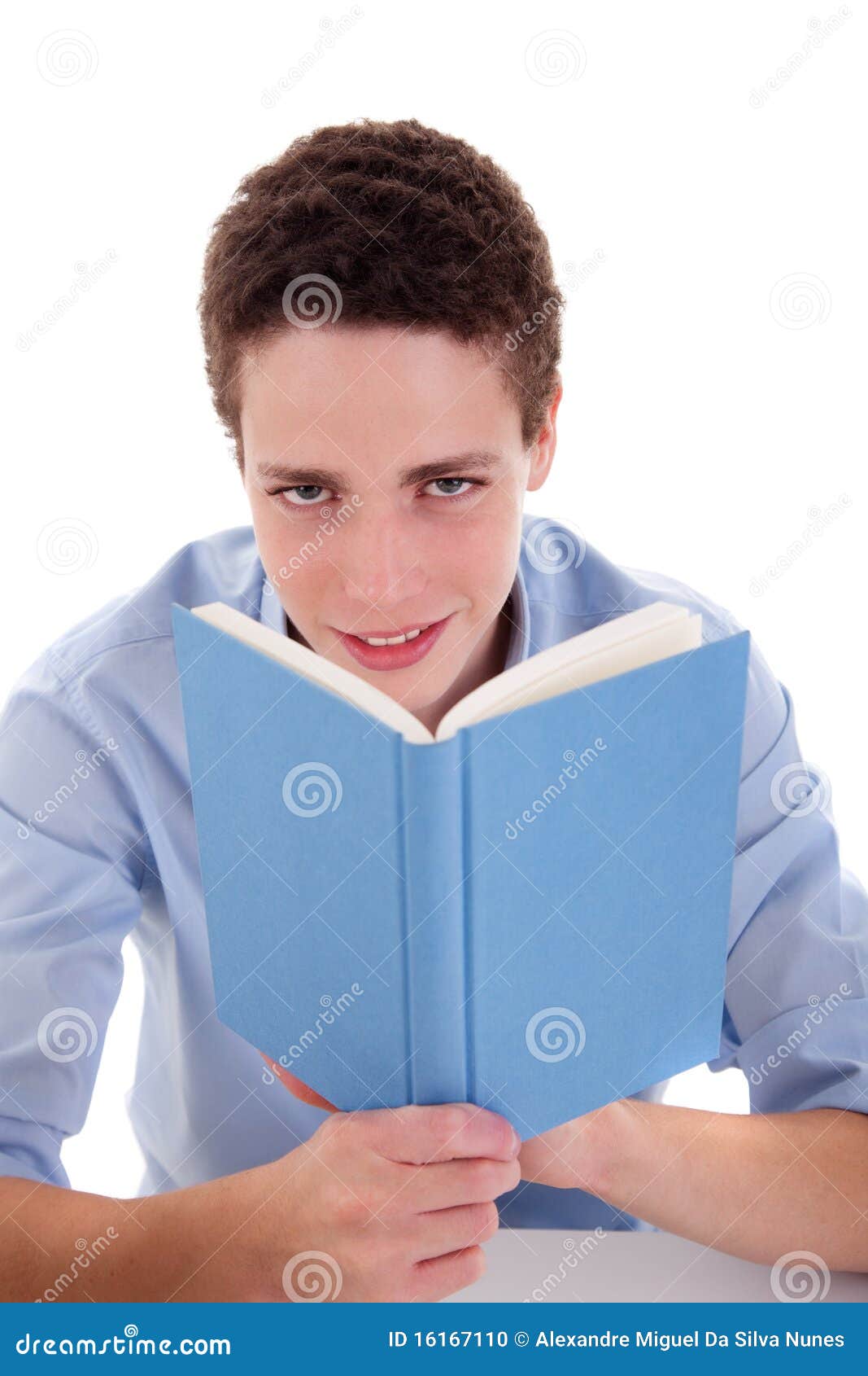 Cute Boy Reading a Book on His Desk Stock Photo - Image of reading ...